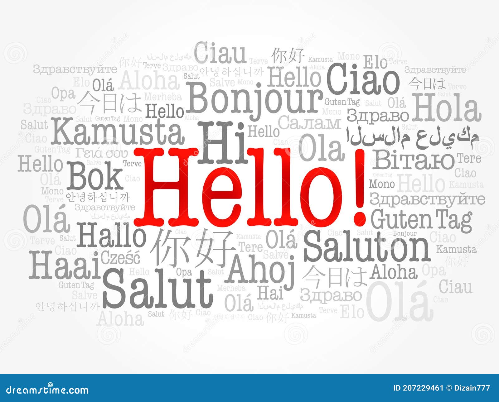 Hello Word Cloud in Different Languages Stock Illustration ...