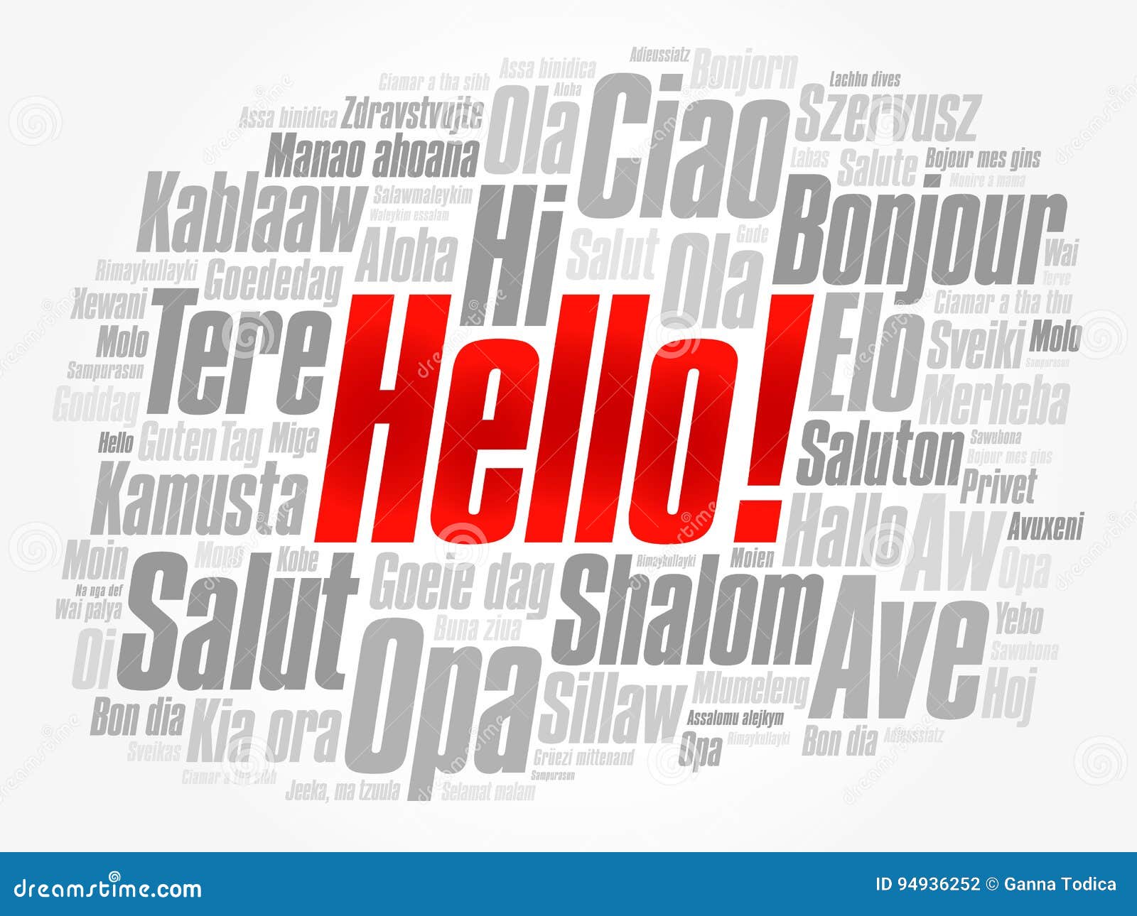 Hello Word Cloud in Different Languages Stock Illustration ...