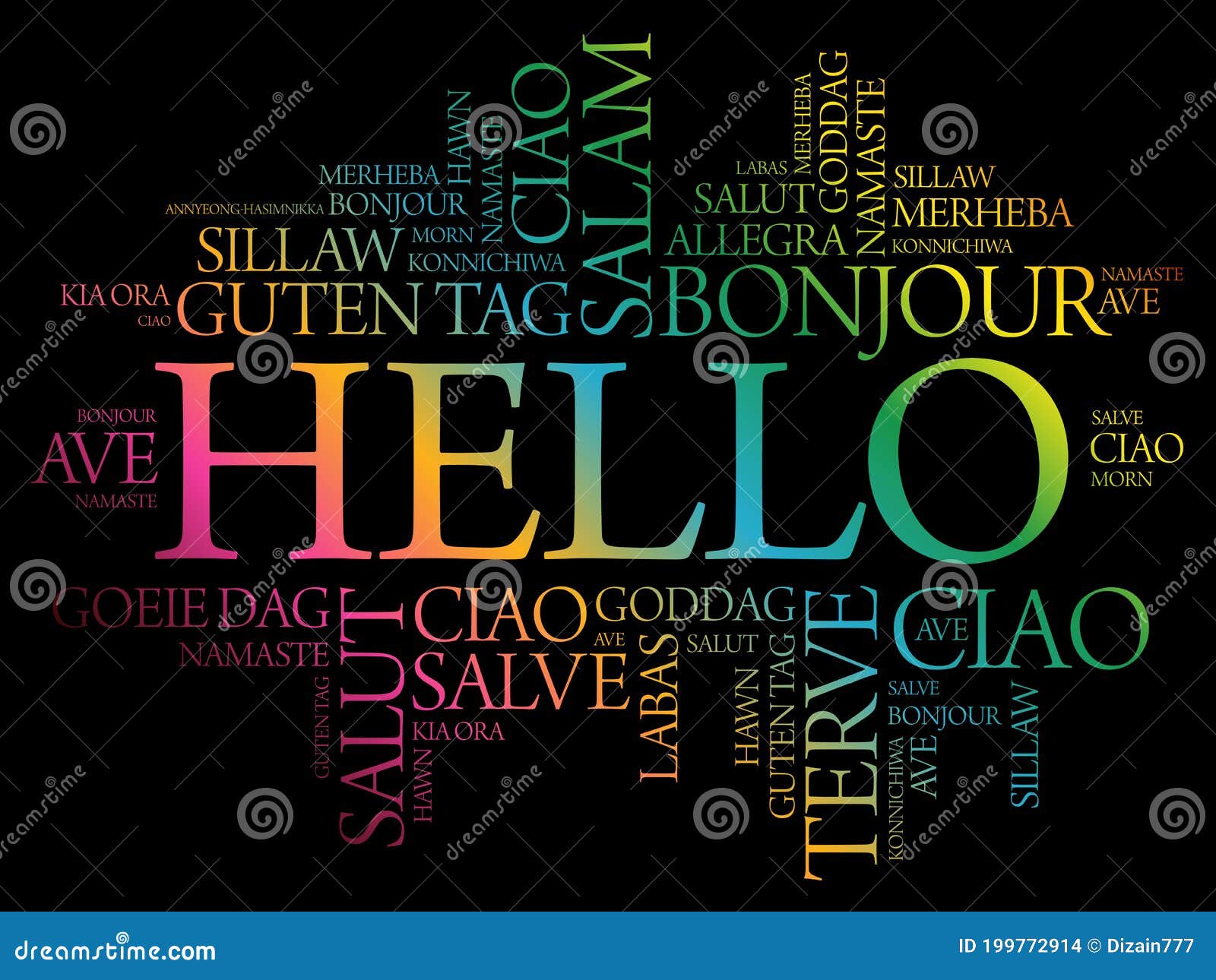 Hello Word Cloud in Different Languages Stock Illustration ... Hello Word Cloud in Different Languages Stock Illustration ...