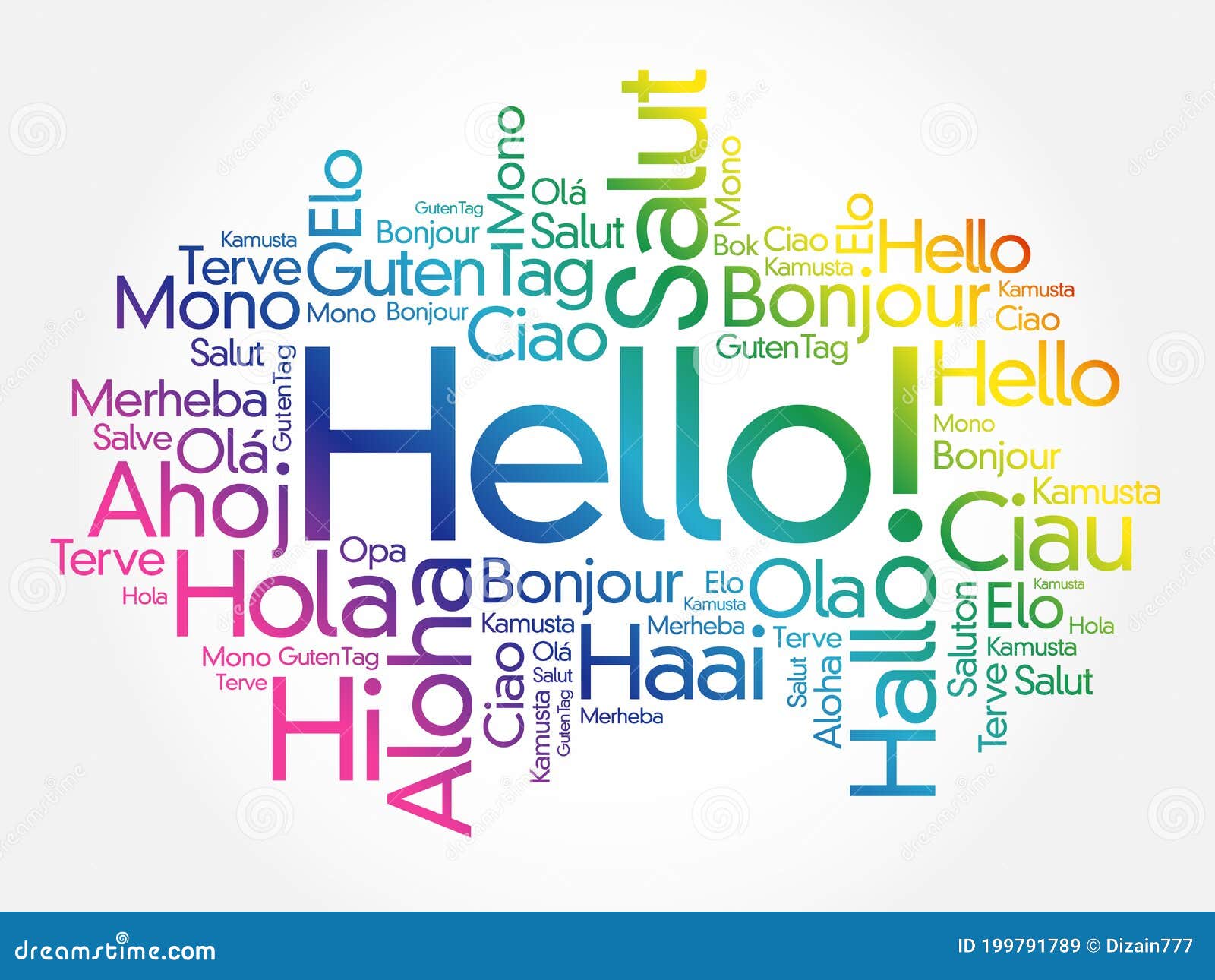 Hello Word Cloud In Different Languages Stock Illustration
