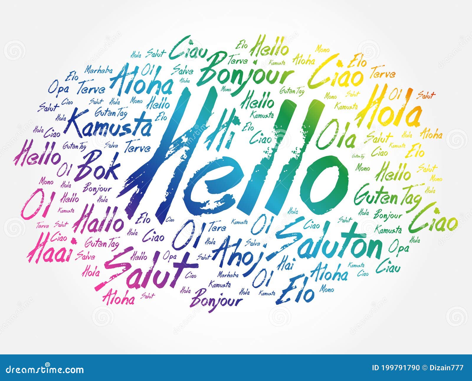 Hello Word Cloud in Different Languages Stock Illustration ...