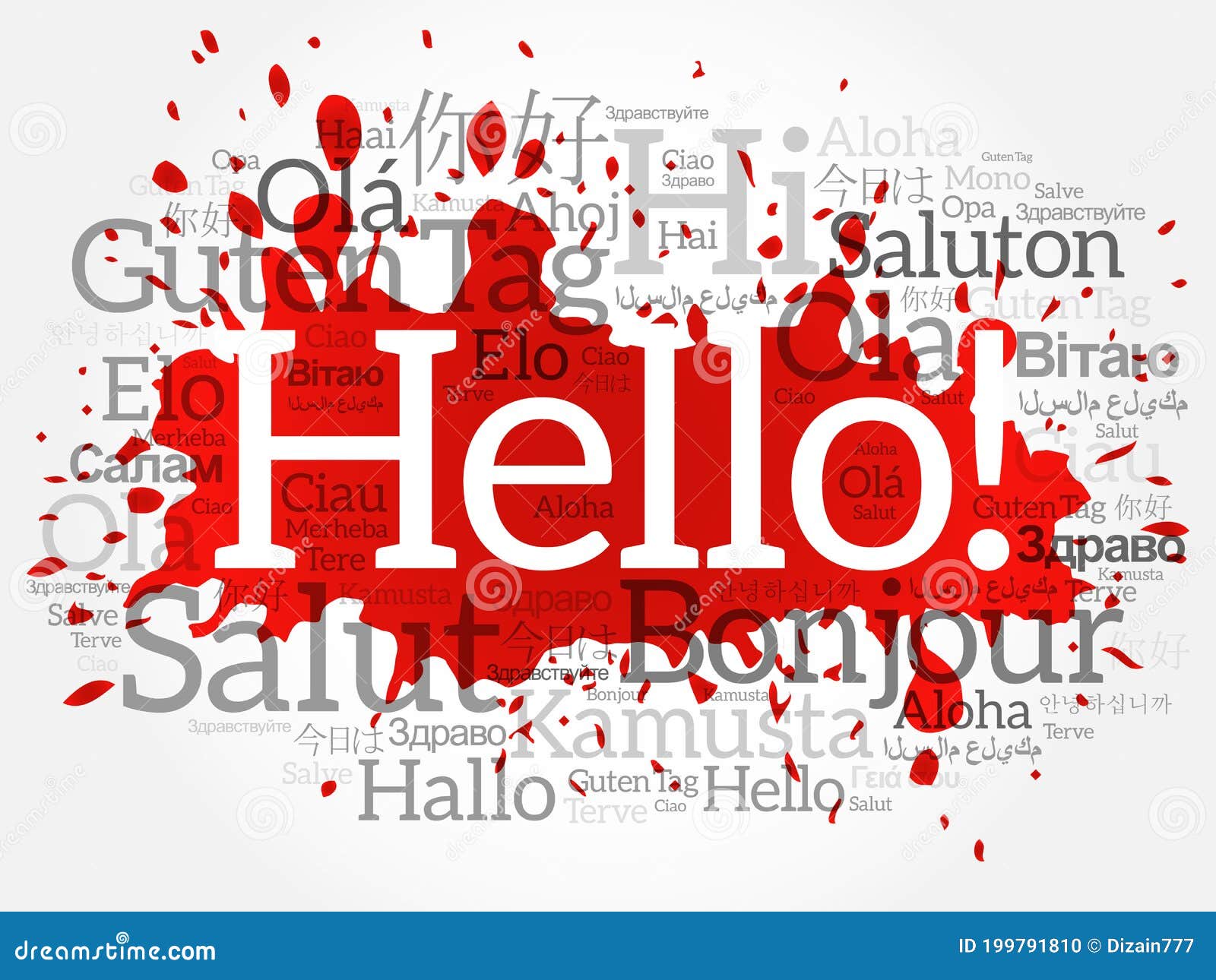 Hello Word Cloud in Different Languages Stock Illustration ...