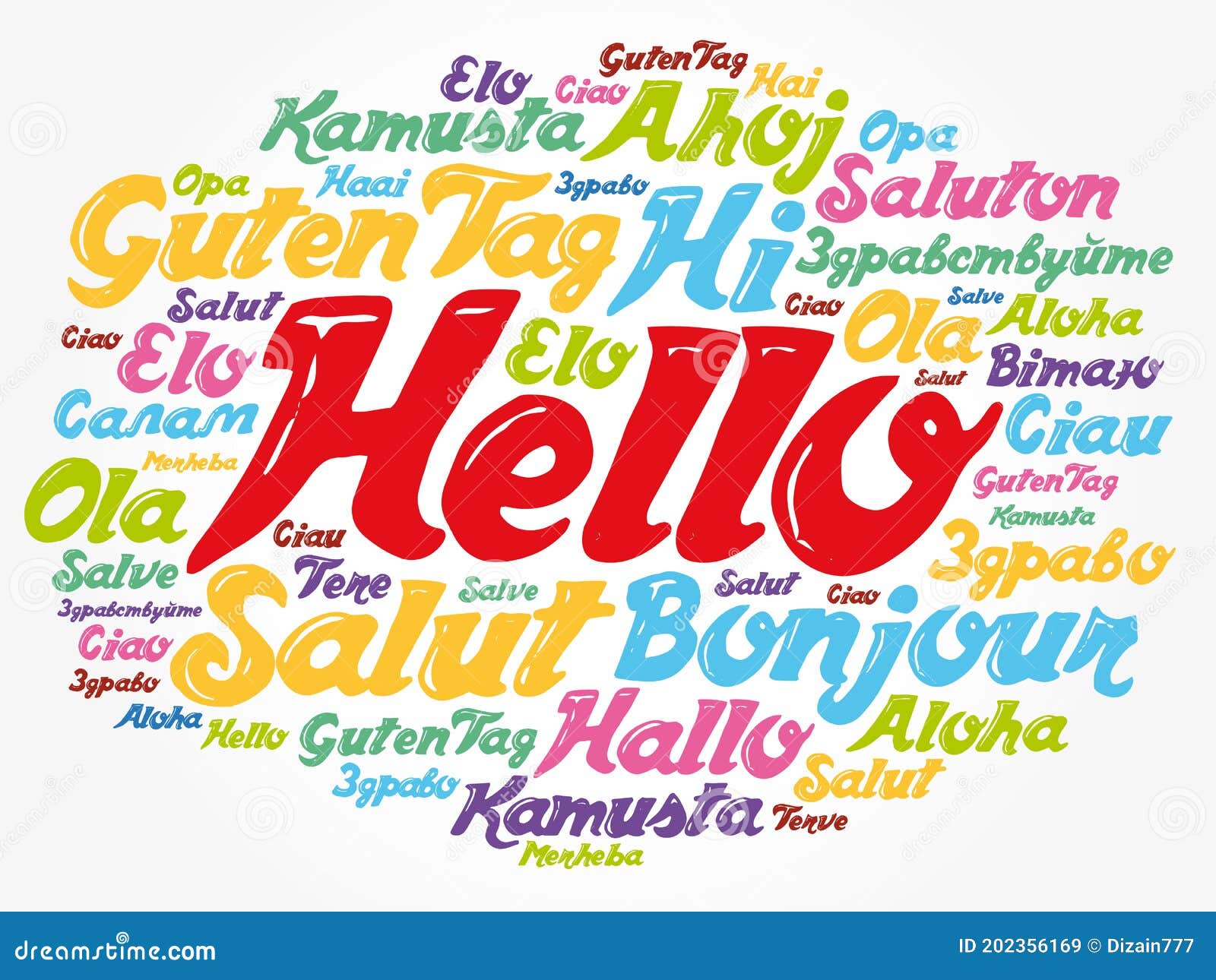 Hello Word Cloud in Different Languages Stock Illustration ...