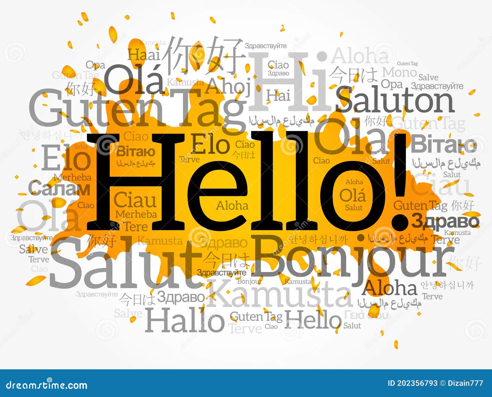 Hello Word Cloud in Different Languages Stock Illustration ...