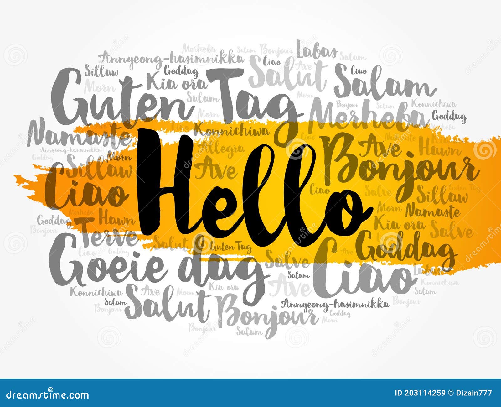 Hello Word Cloud in Different Languages Stock Illustration ...