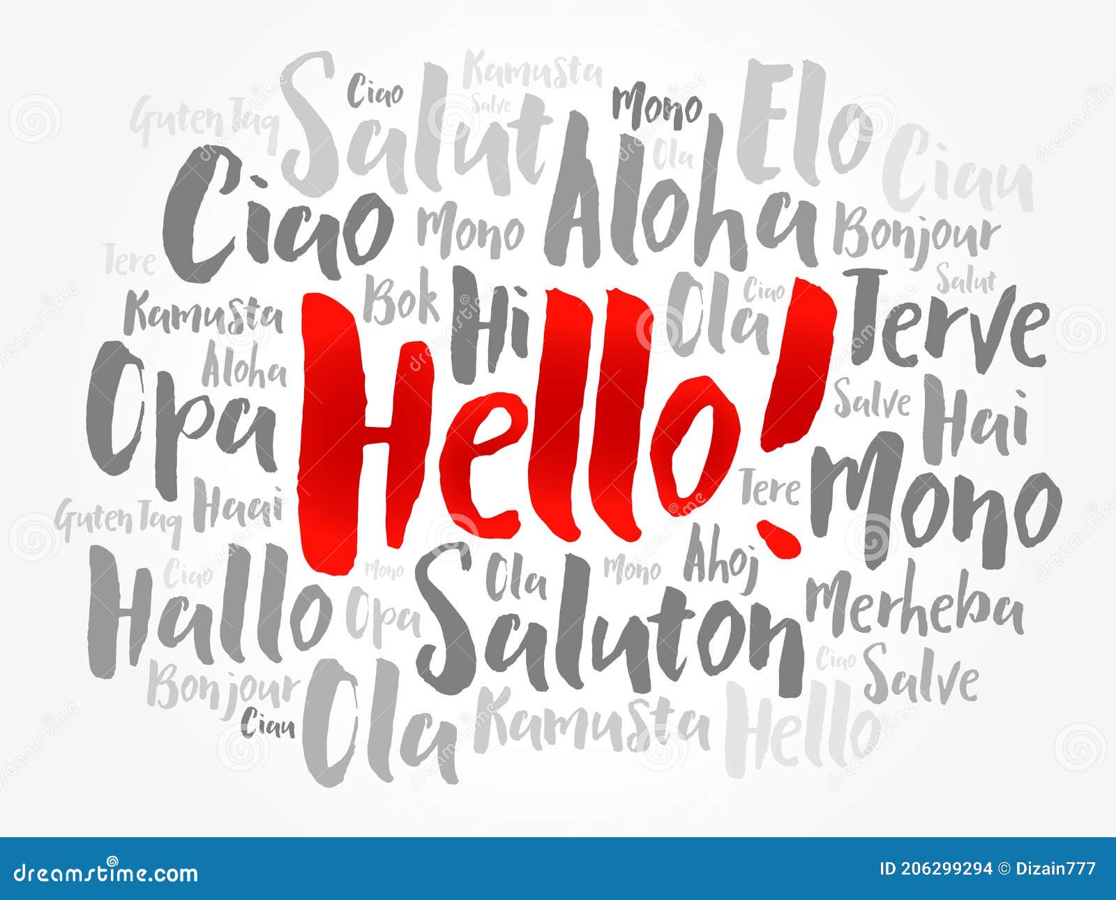 Hello Word Cloud in Different Languages Stock Illustration ...