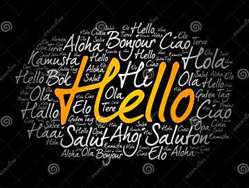Hello Word Cloud in Different Languages of the World Stock Illustration ...