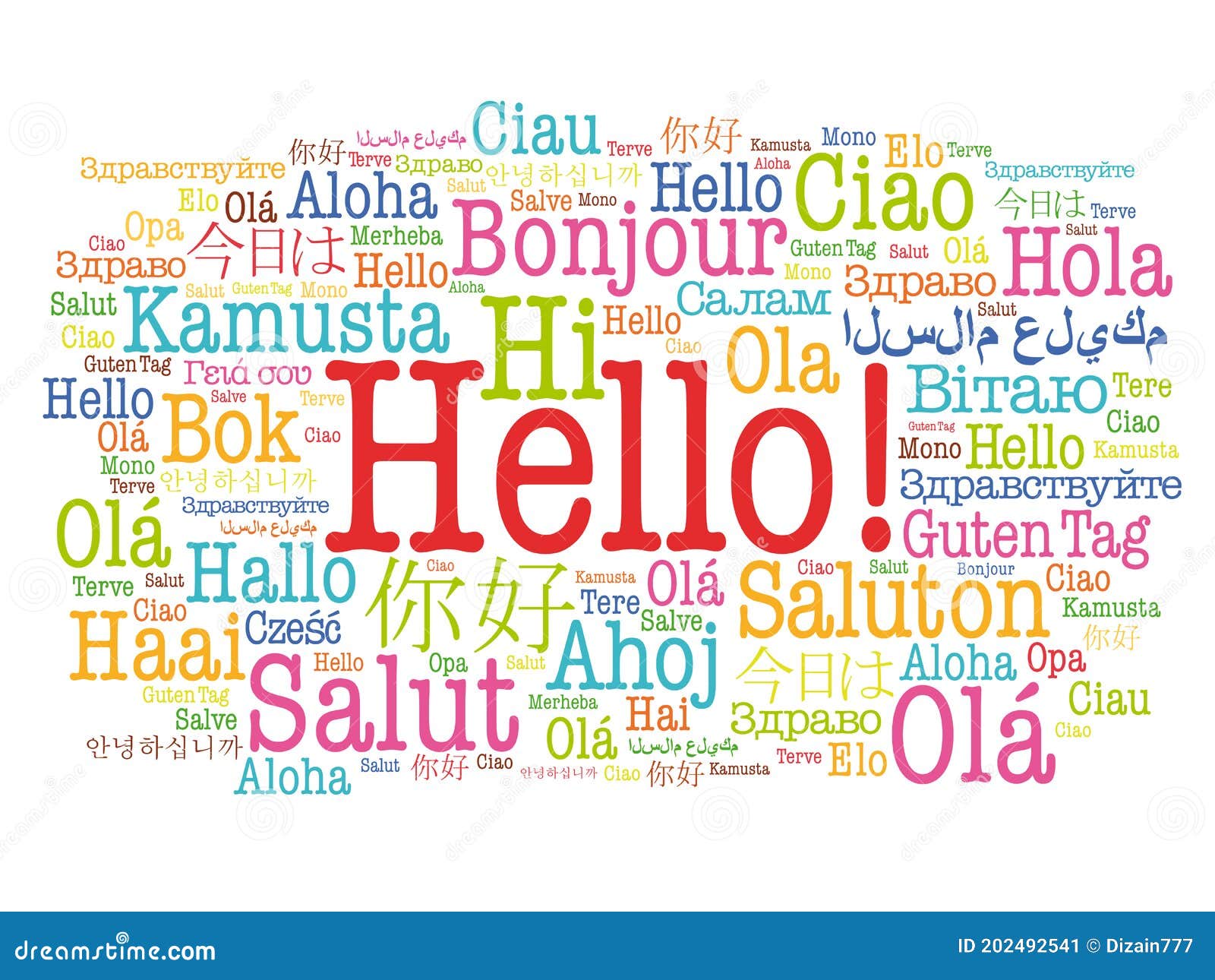 Hello Word Cloud in Different Languages of the World Stock Illustration ...