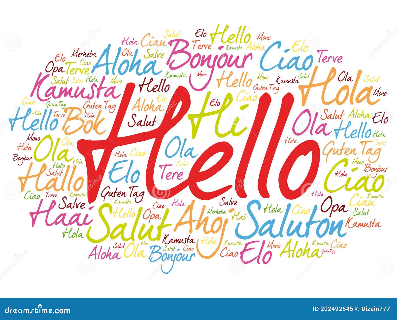 Hello Word Cloud in Different Languages of the World Stock Illustration ...