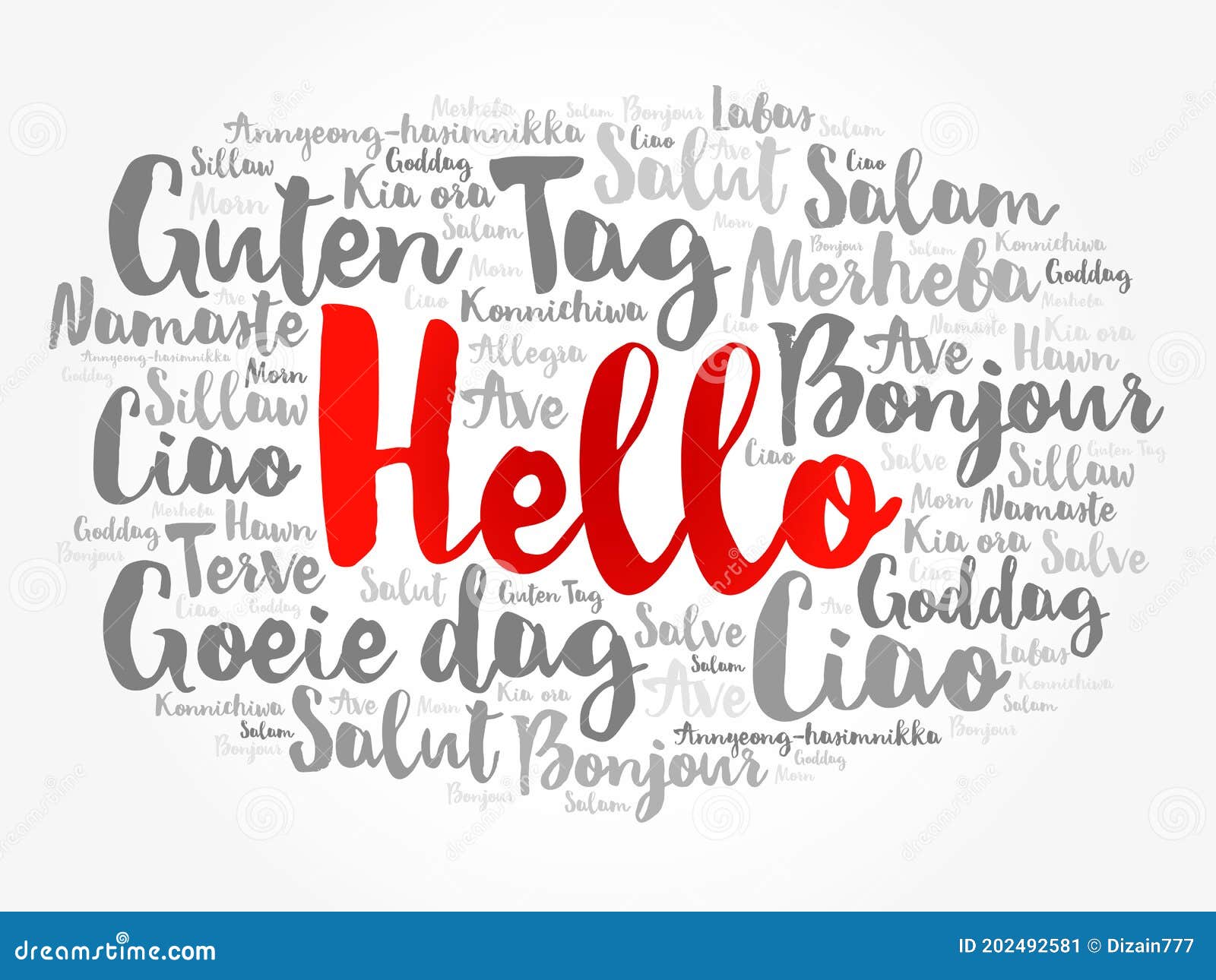 Hello Word Cloud in Different Languages of the World Stock Illustration ...