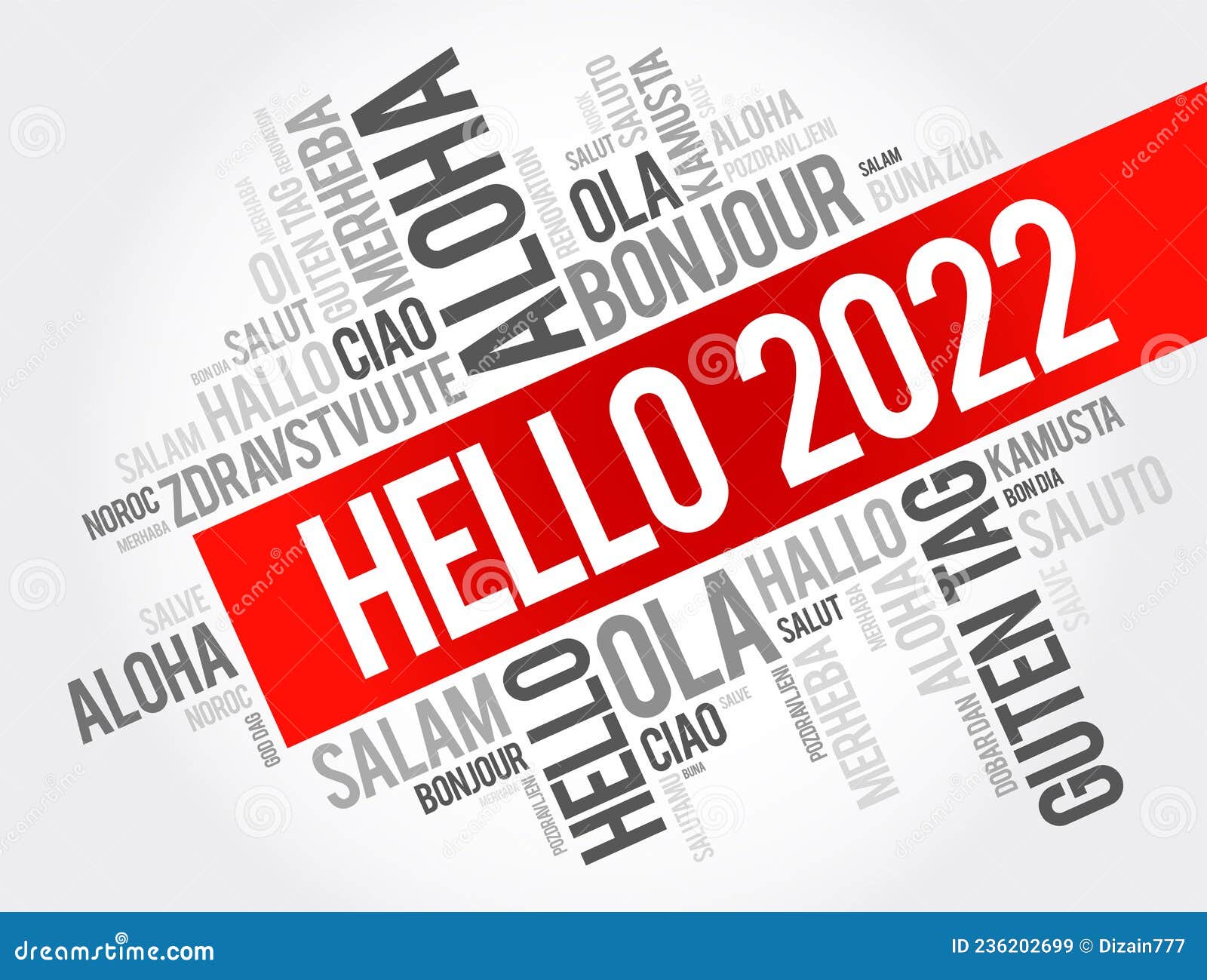 Hello 2022 Word Cloud in Different Languages of the World, Concept ...