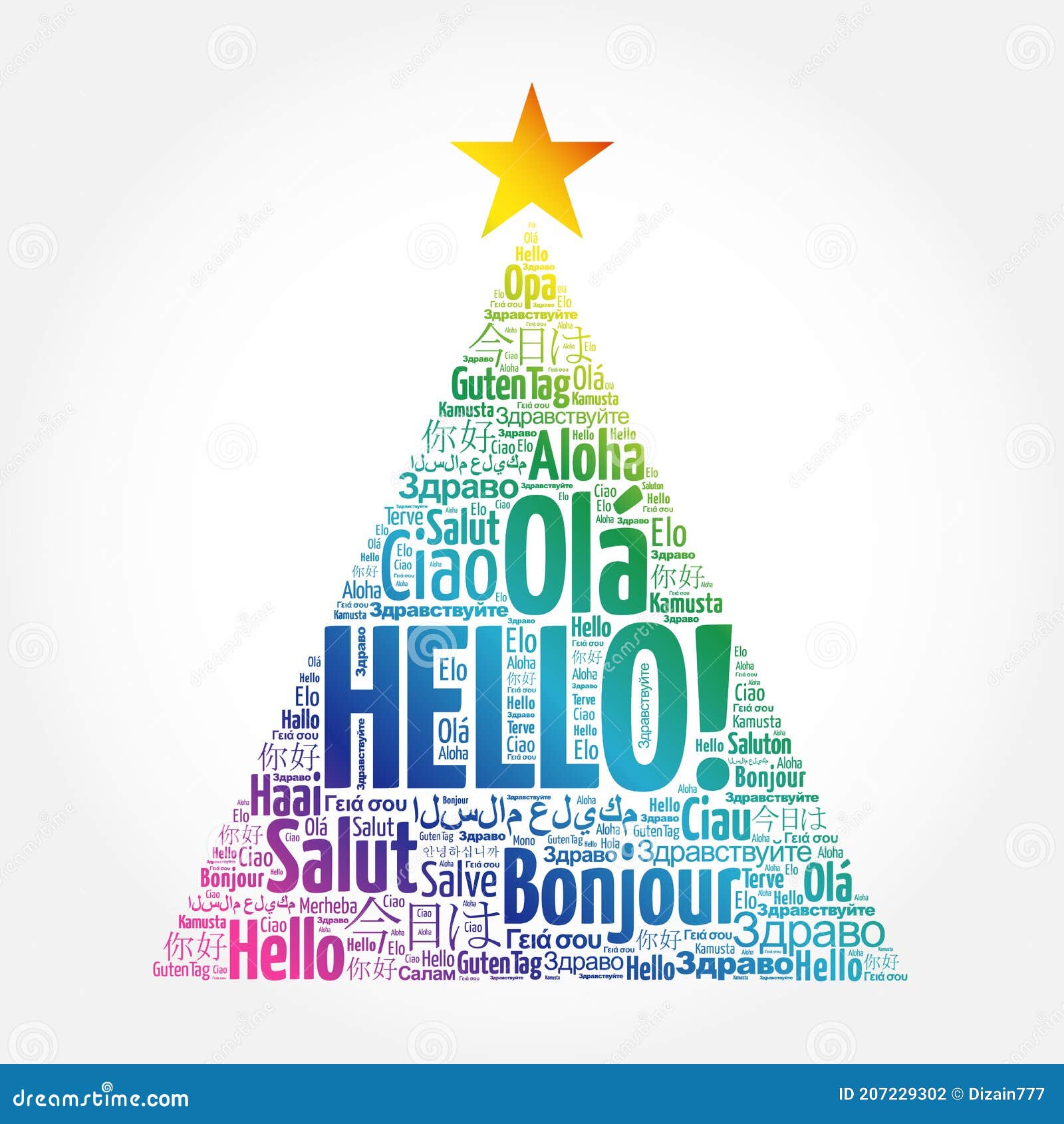 Hello Word Cloud in Different Languages of the World Stock Illustration ...