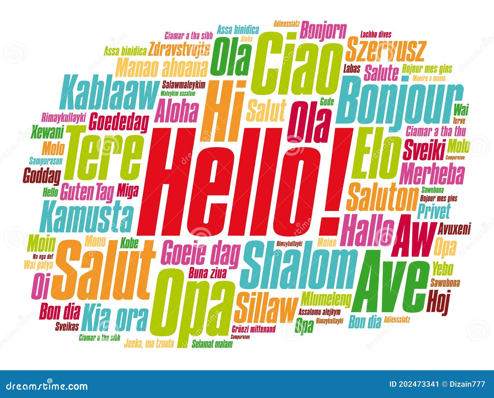 Hello Word Cloud in Different Languages of the World Stock Illustration ...