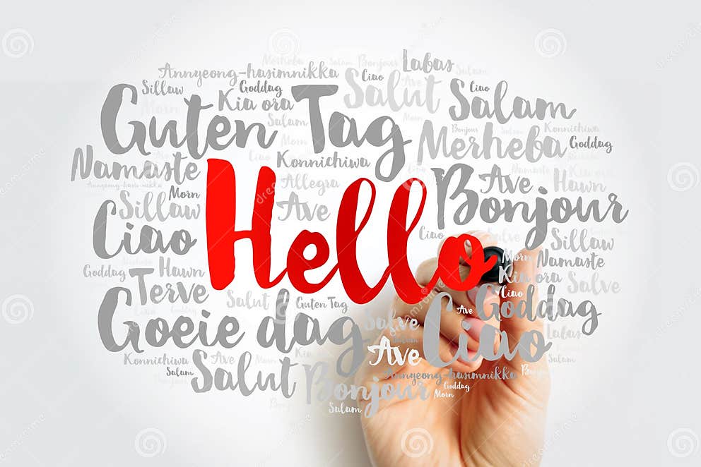 Hello Word Cloud with Marker in Different Languages of the World ...