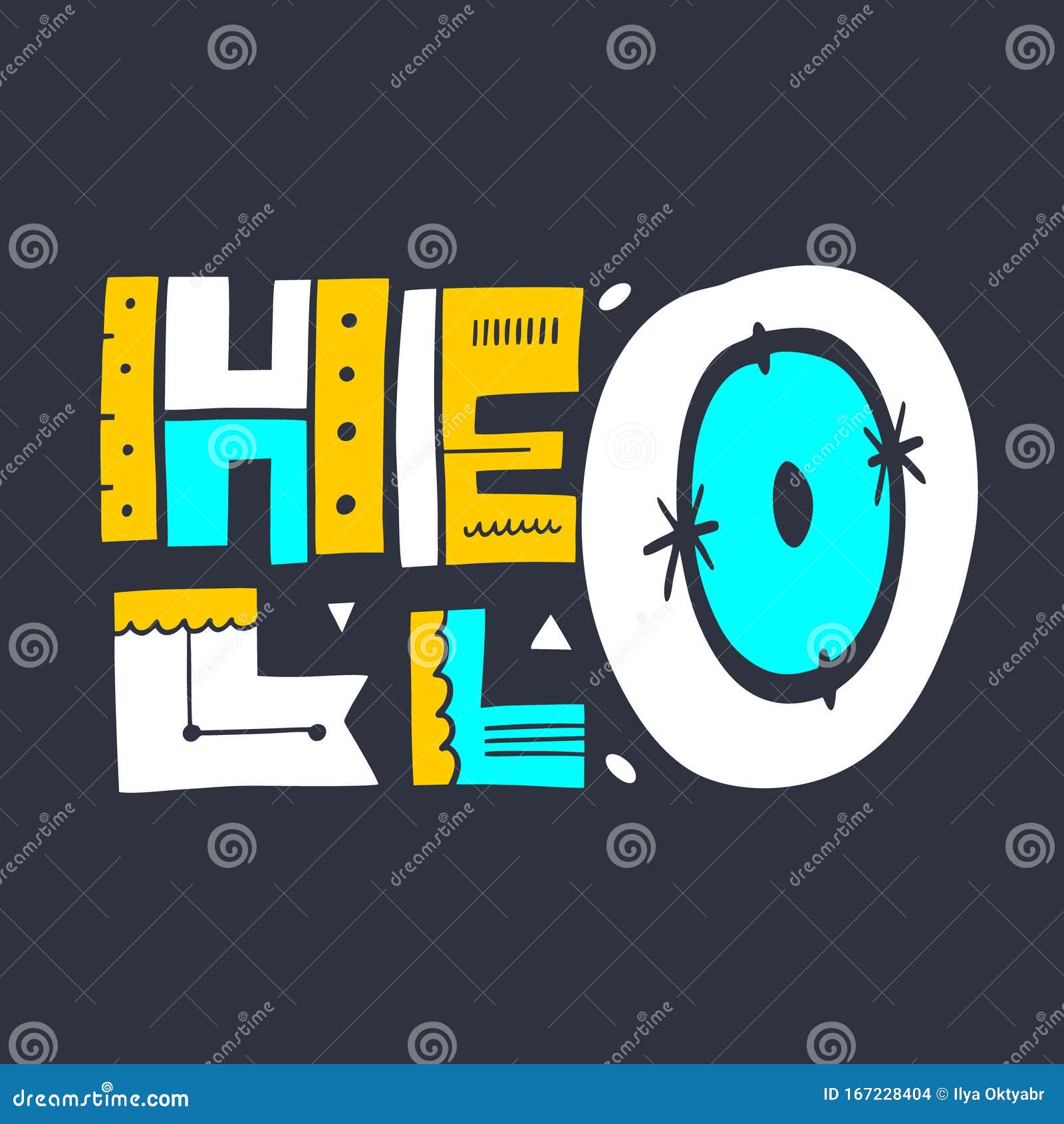 Hello Word. Motivation Lettering. Hand Drawn Vector Illustration Stock ...