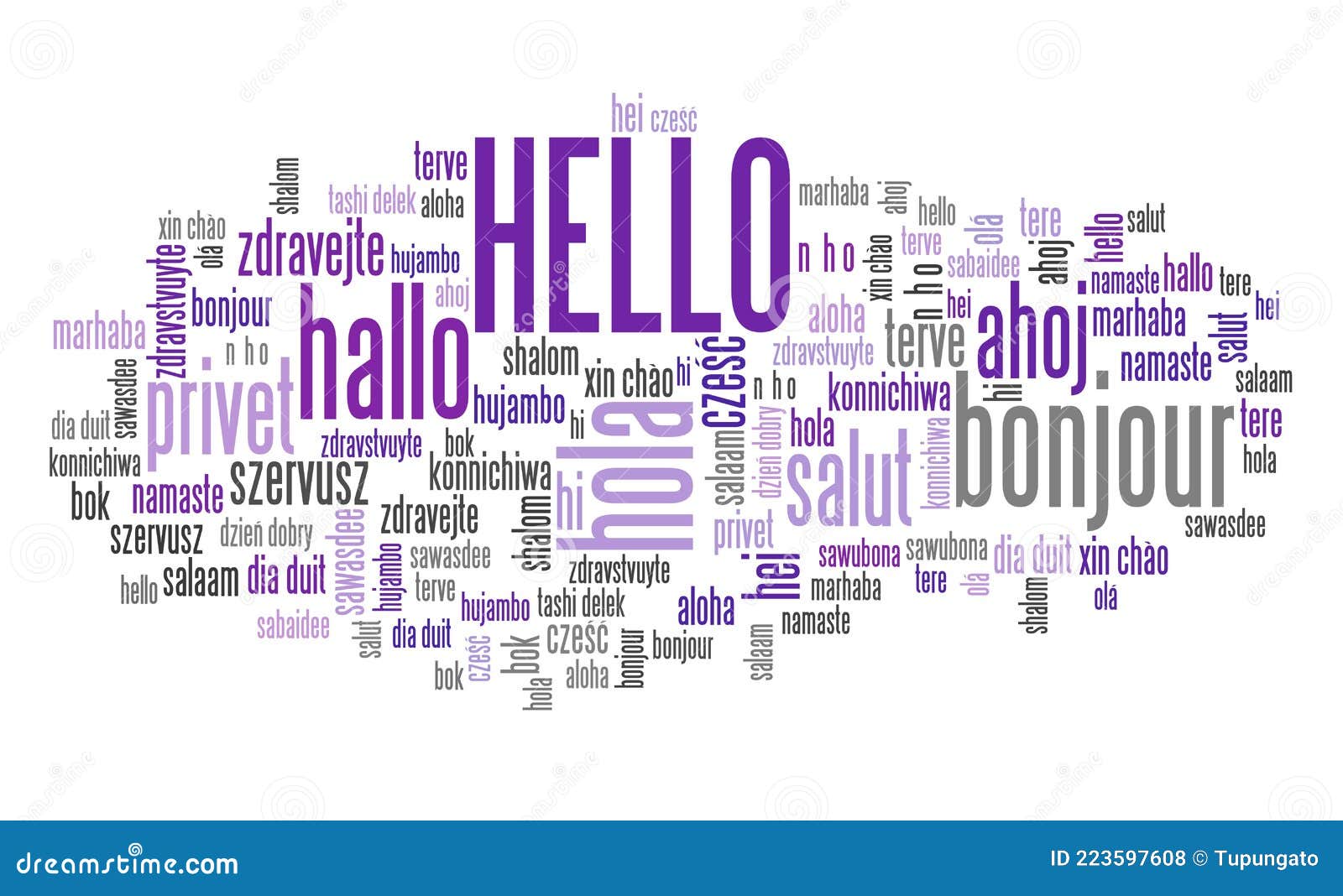 Hello word sign stock illustration. Illustration of cultures - 223597608
