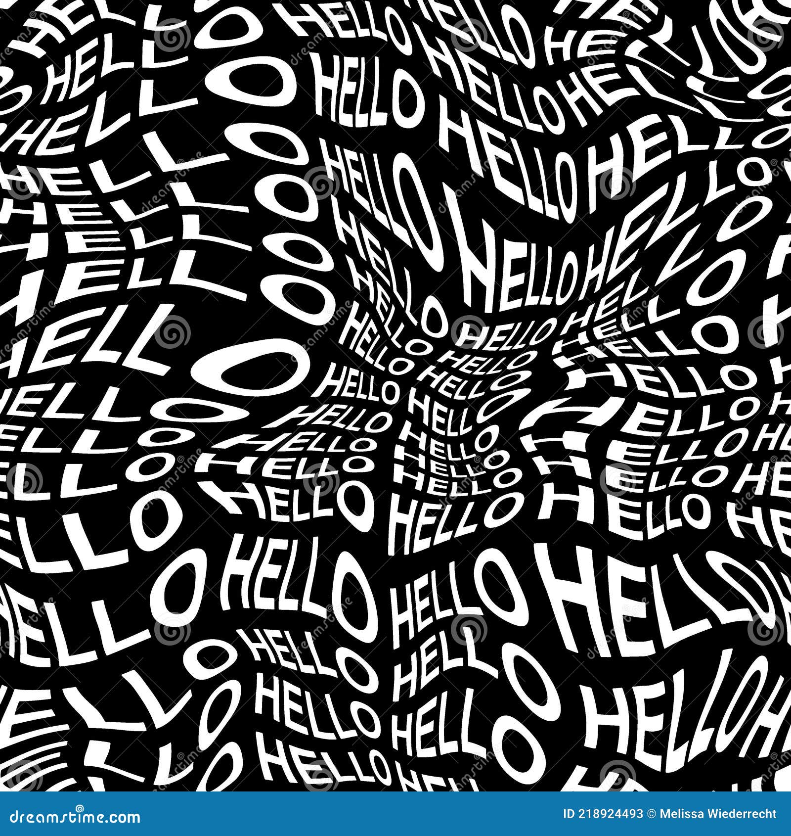 HELLO Word Warped, Distorted, Repeated, and Arranged into Seamless ...