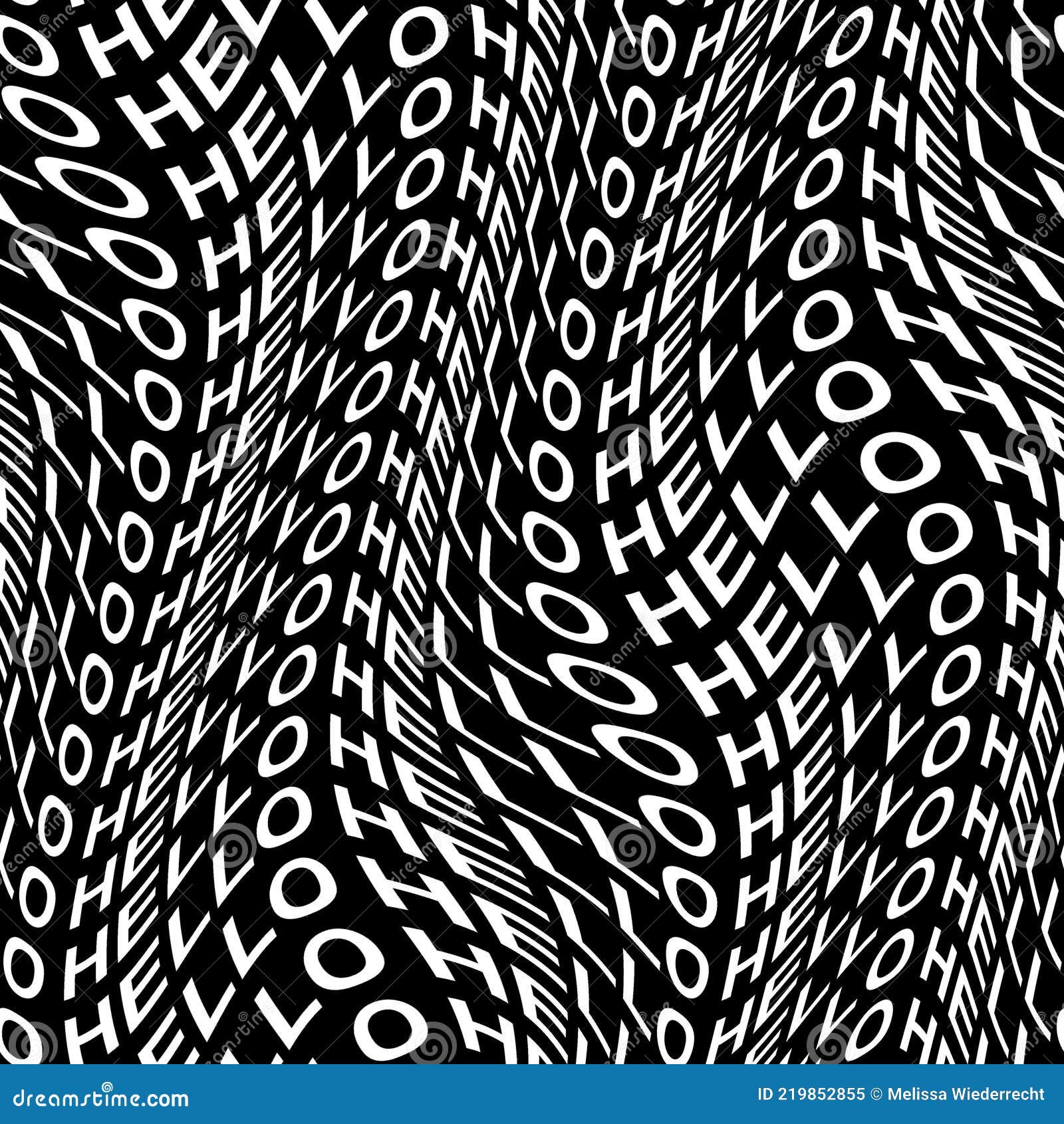 HELLO Word Warped, Distorted, Repeated, and Arranged into Seamless ...