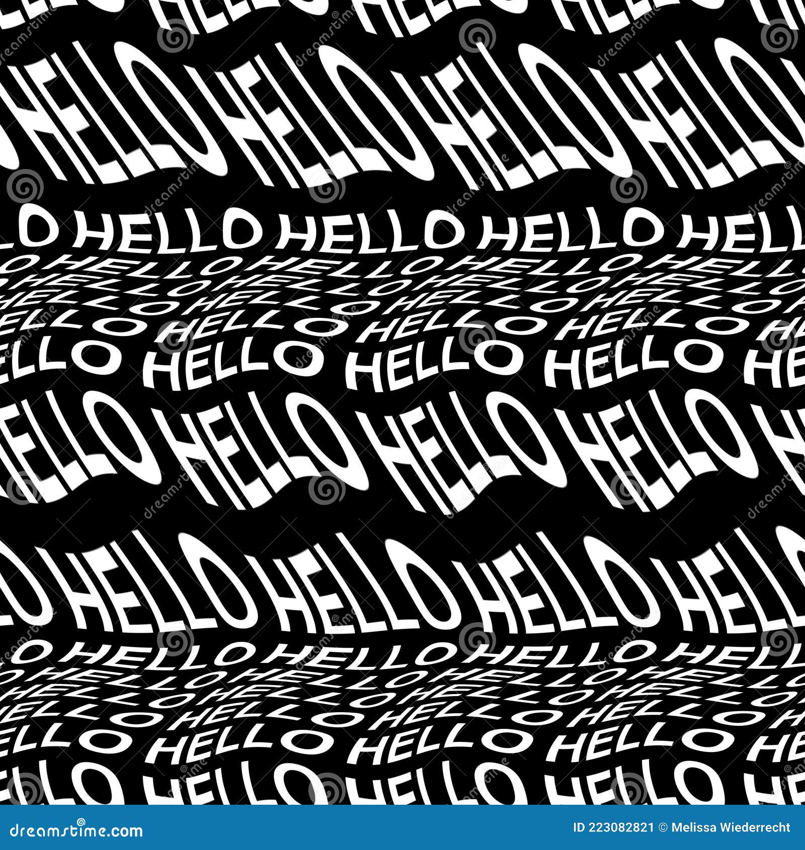 HELLO Word Warped, Distorted, Repeated, and Arranged into Seamless ...