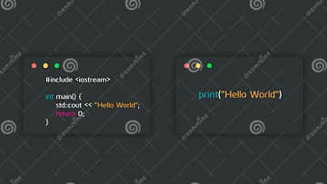Hello World in C++ and Python. Comparison Code of Programming Language ...