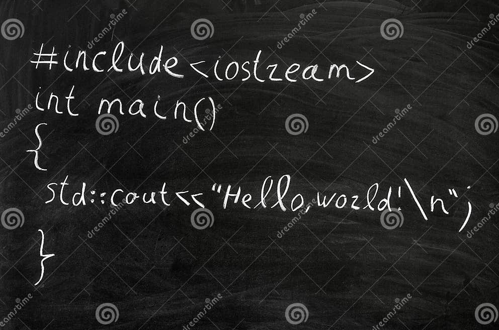 Hello world stock image. Image of program, source, abstract - 49800341