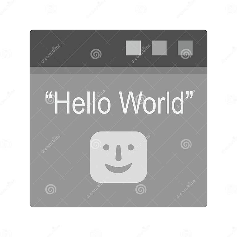 Hello World Program stock illustration. Illustration of computer - 82809661