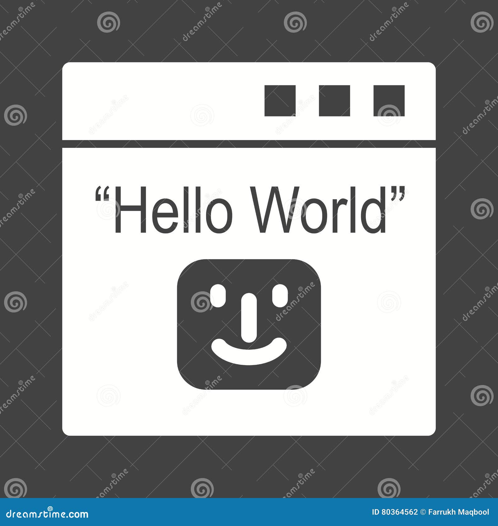 Hello World Program stock vector. Illustration of design - 80364562