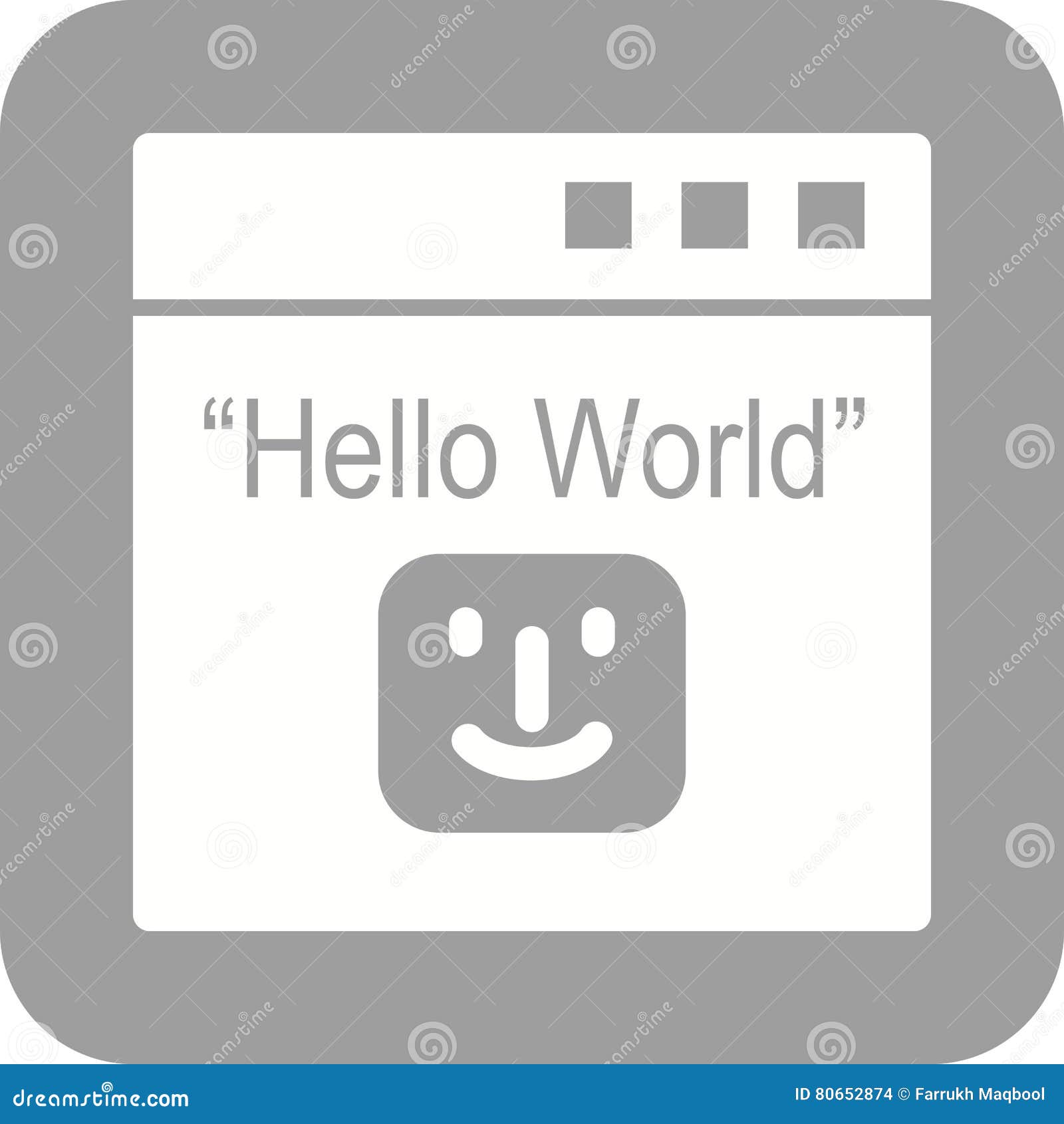 Hello World Program stock vector. Illustration of vector - 80652874