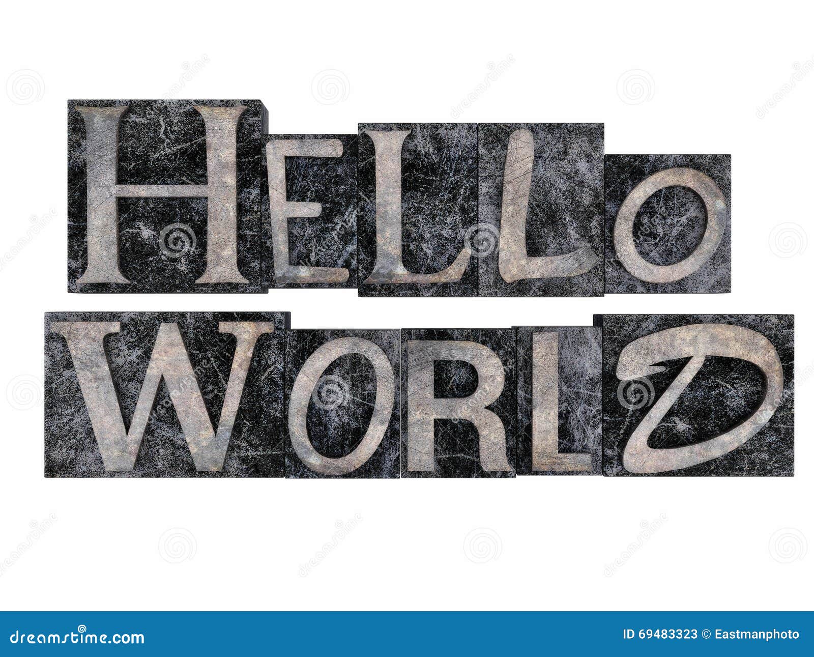 Hello World Banner With Brush Lettering And Pastel Pink Hand Drawn ...