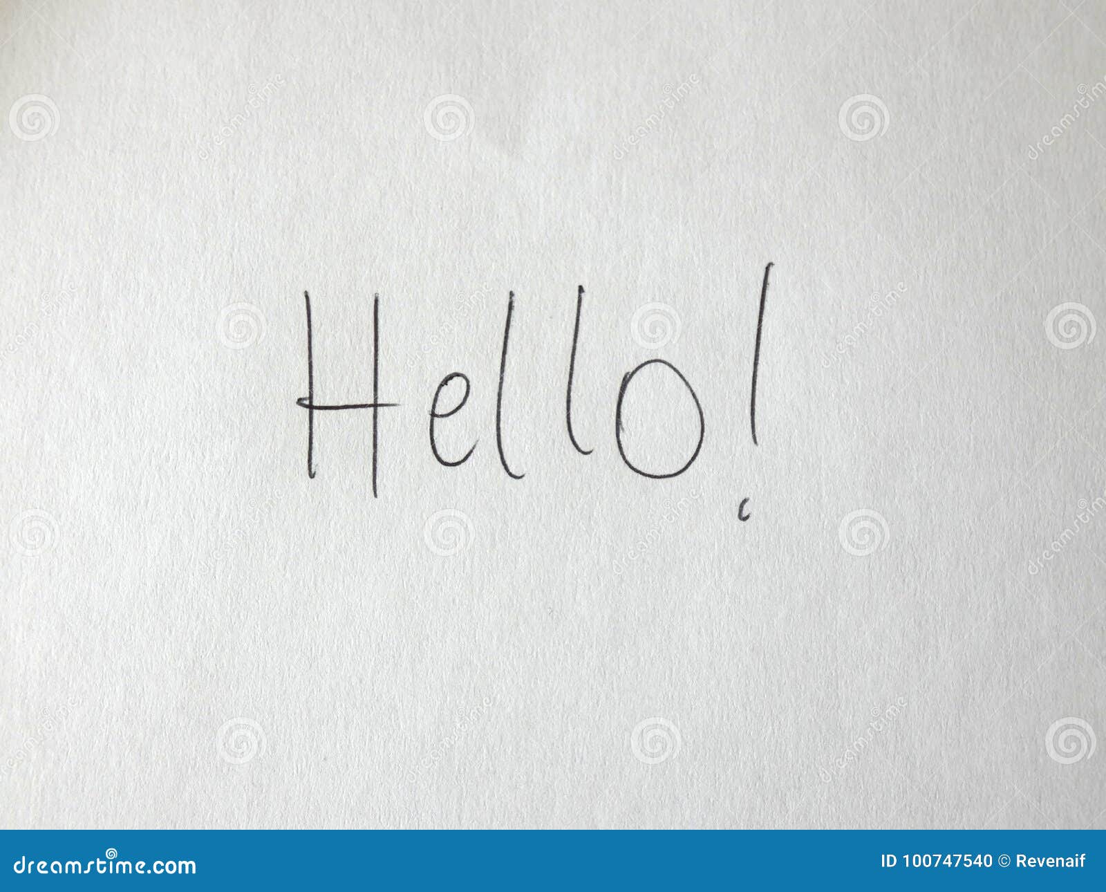 Hello Writing on Paper stock photo. Image of creative - 100747540