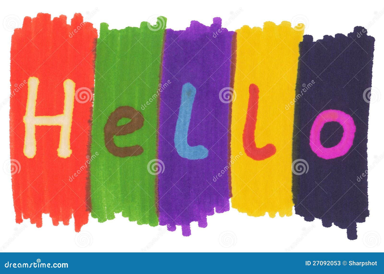 Hello, Written with Colorful Marker Ink Pens. Stock Image - Image of ...
