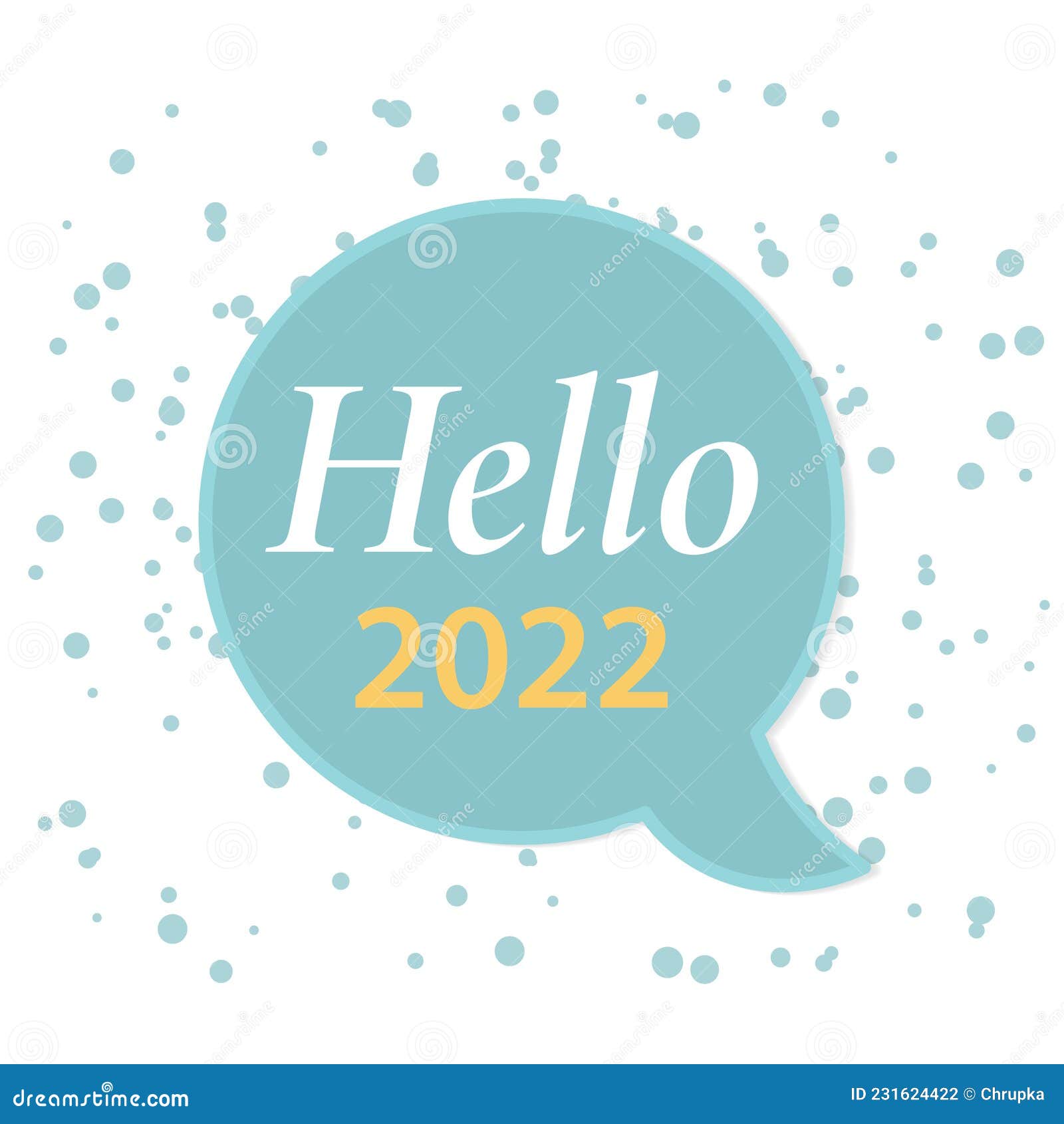 Hello 2022 Written in Speech Bubble Stock Vector - Illustration of ...