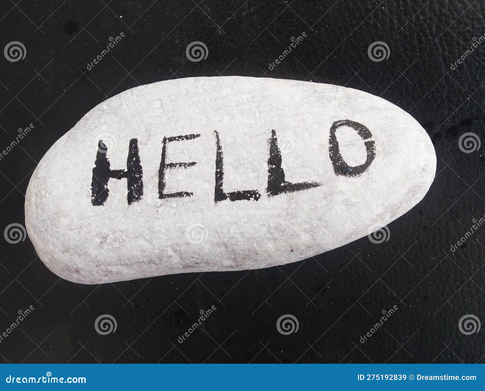 Hello written on a stone stock image. Image of written - 275192839