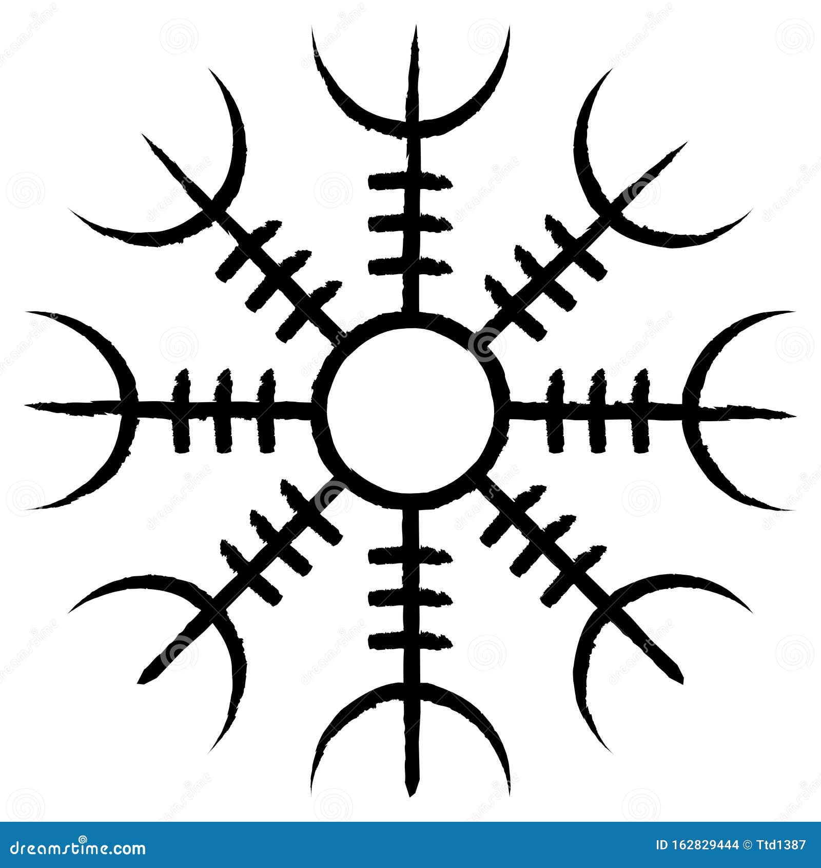 Helm Of Awe Pagan Heathen Mythology Odinthor Vikings Royalty Free Stock