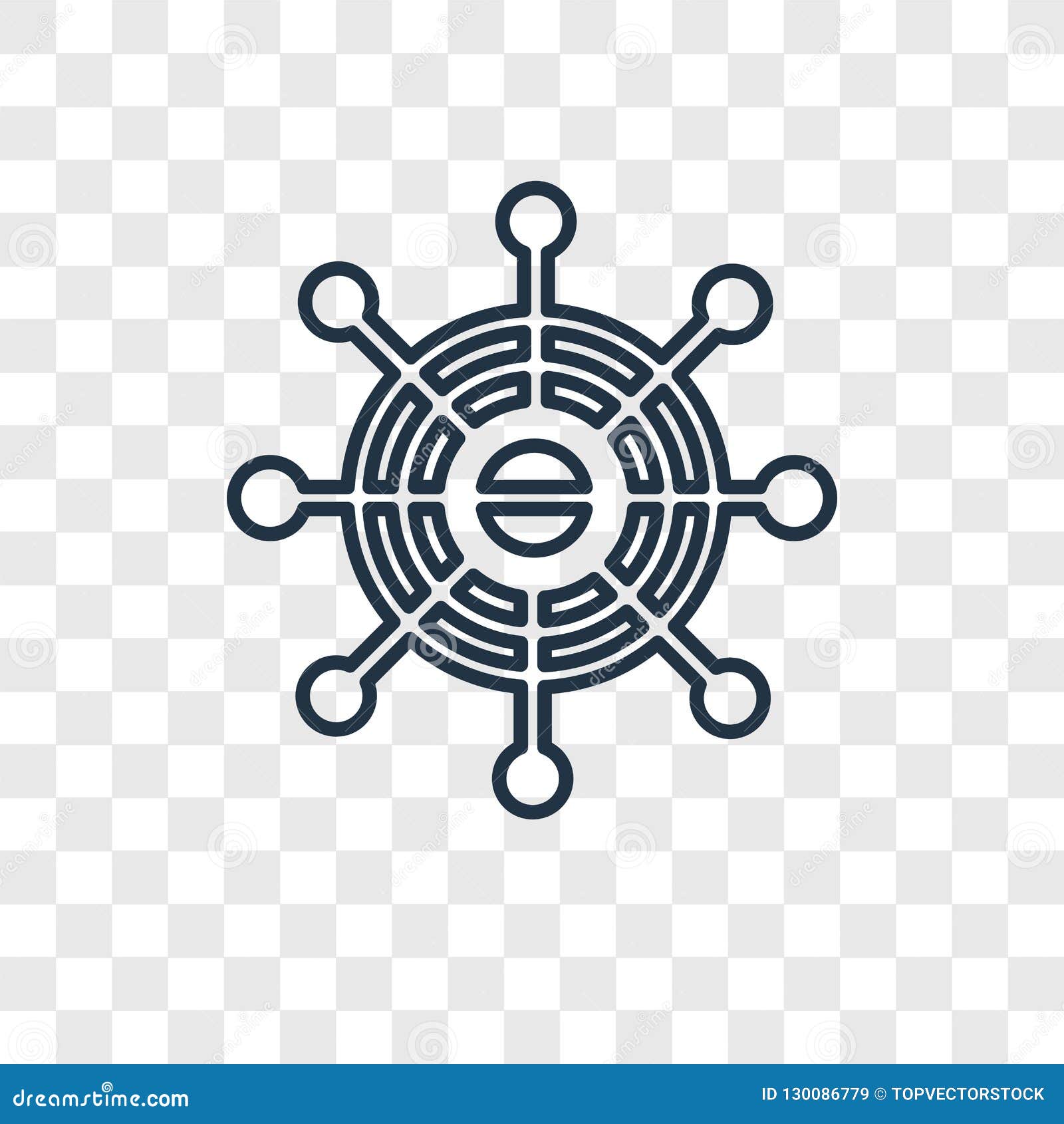 Helm Concept Vector Linear Icon Isolated on Transparent Background ...