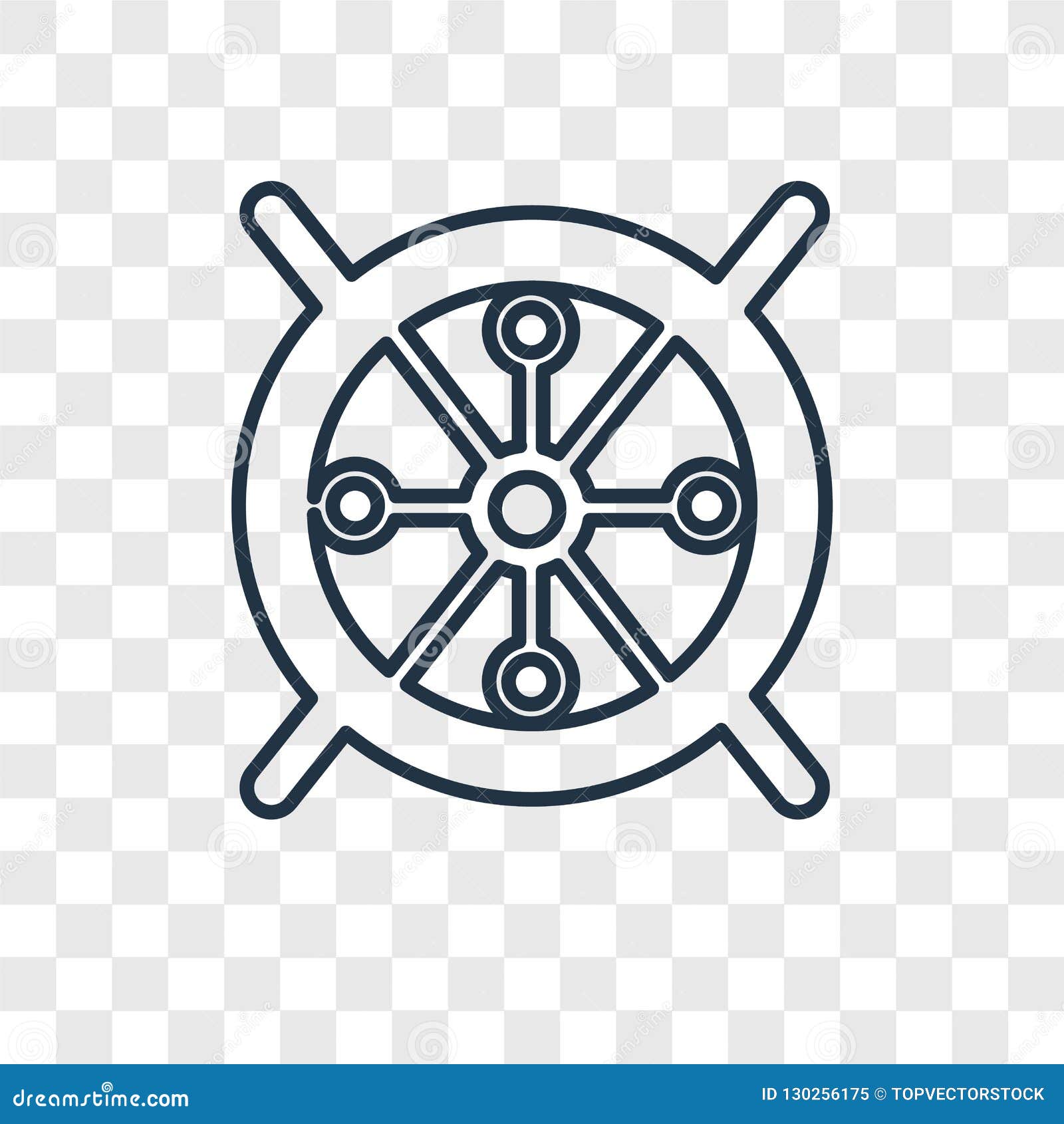 Helm Concept Vector Linear Icon Isolated on Transparent Background ...