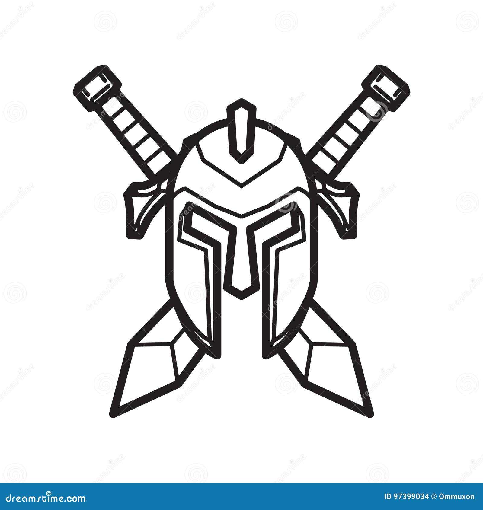 Helm En Zwaard Van Een Middeleeuwse Ridder Vector Illustratie ... Helm En Zwaard Van Een Middeleeuwse Ridder Vector Illustratie ...