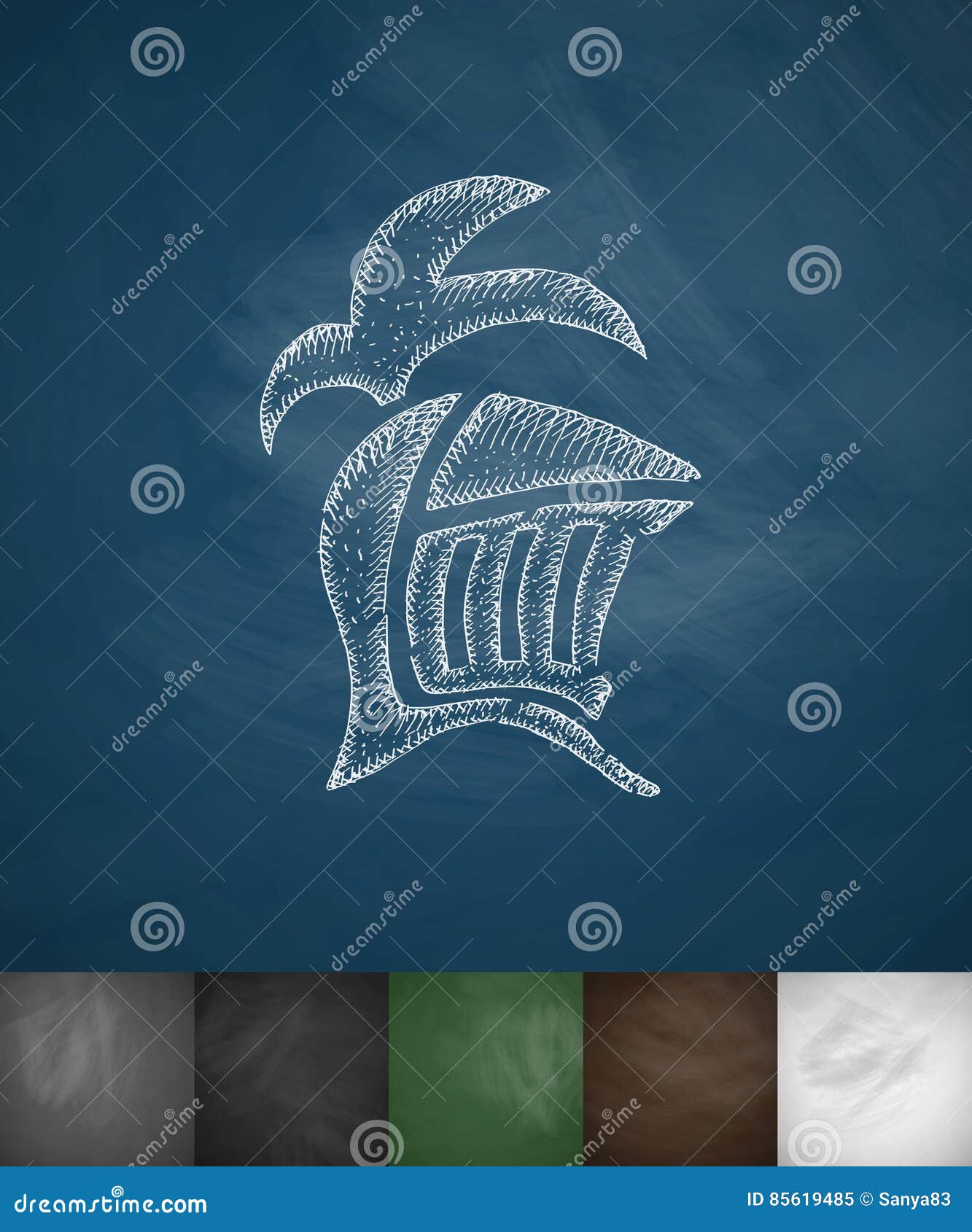 Helm Knight Icon. Hand Drawn Vector Illustration Stock Vector ...