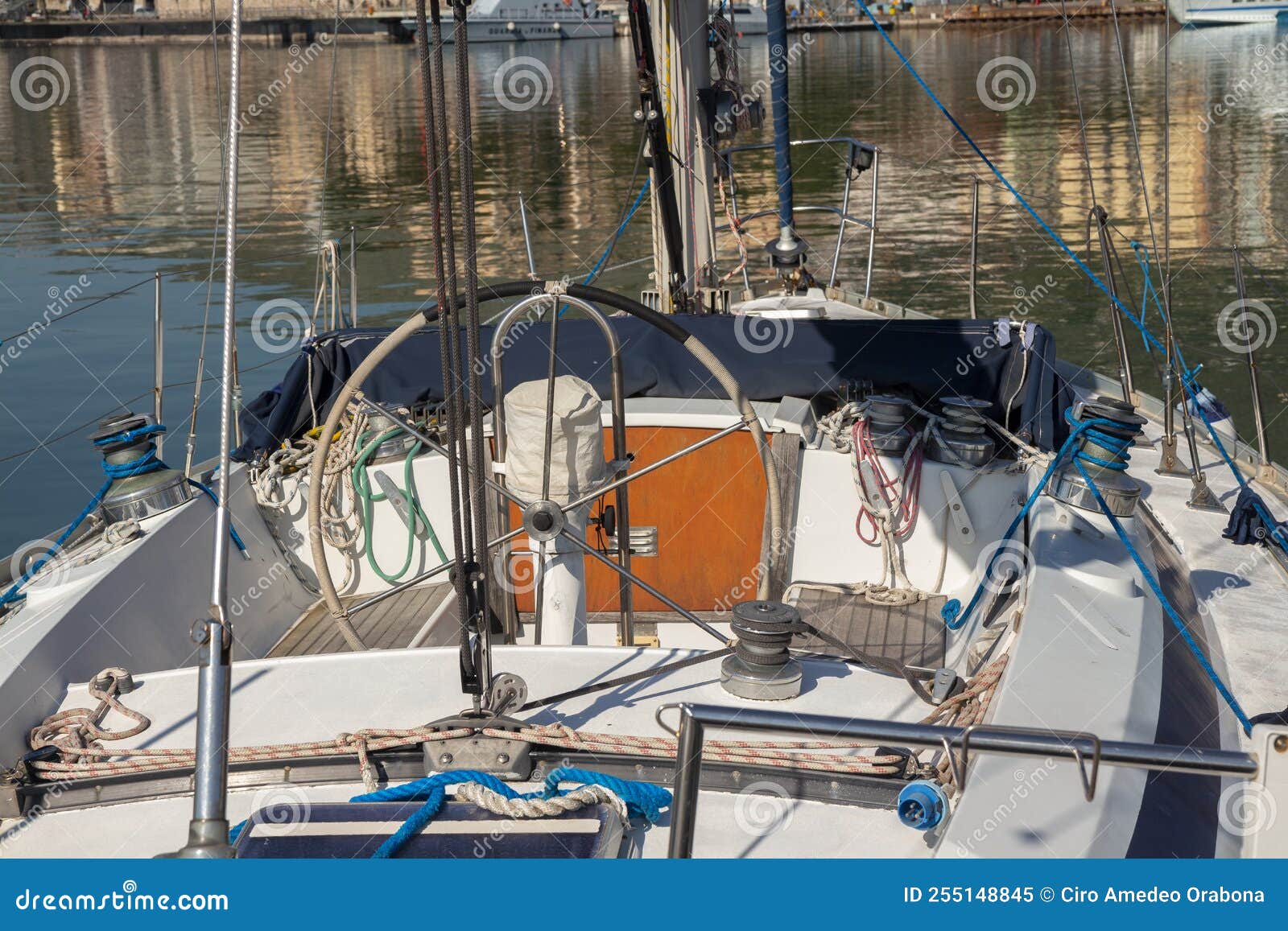 Helm of modern boat stock image. Image of luxury, steer - 255148845