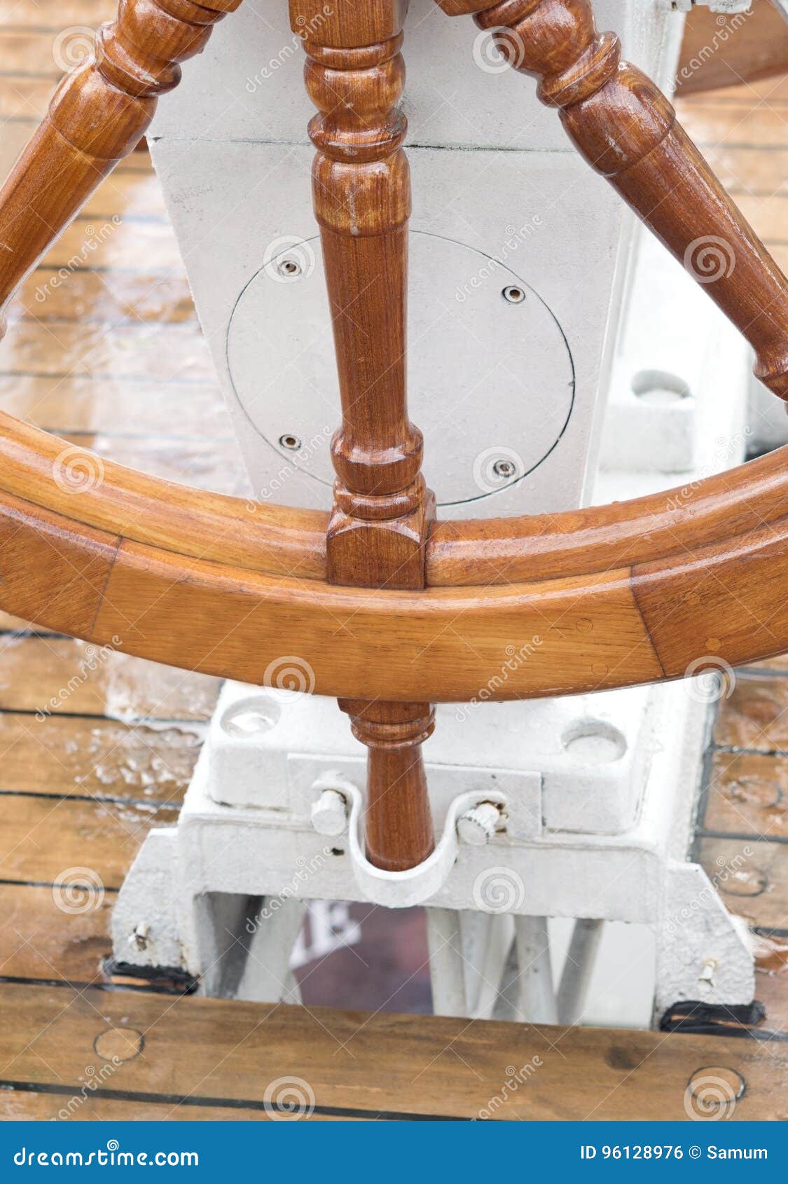 Helm of sailing boat stock photo. Image of handwheel - 96128976