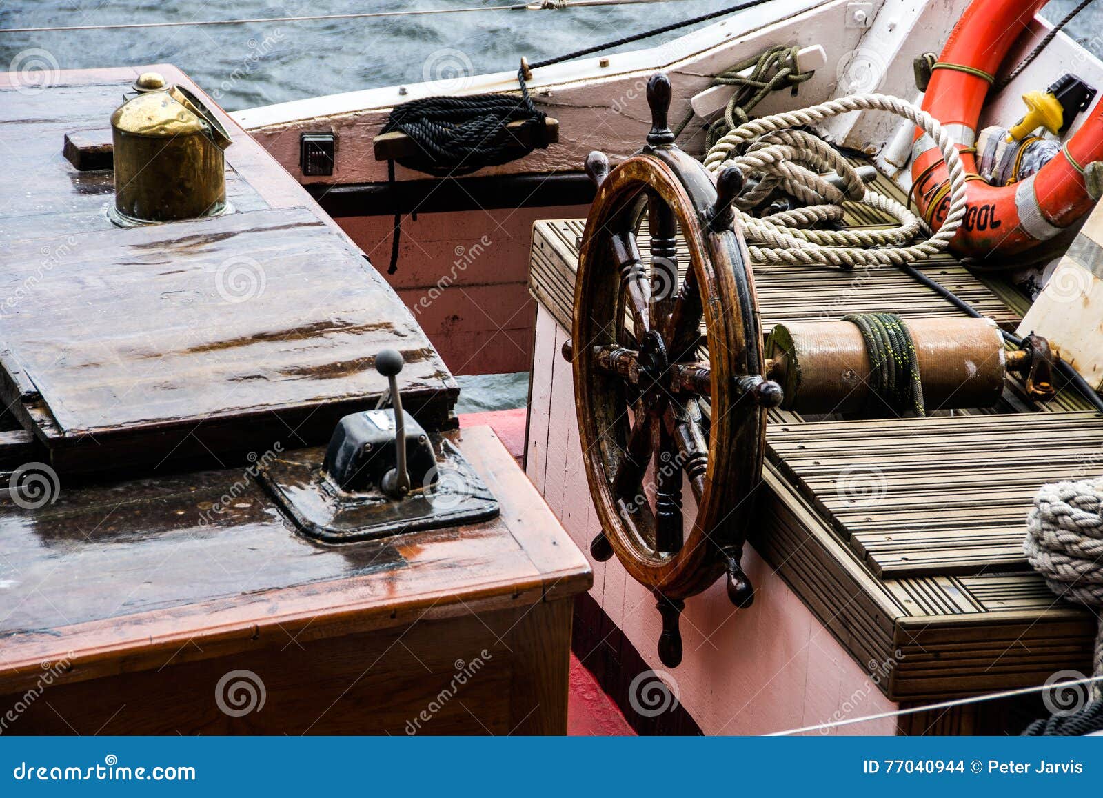 The Helm of a Sailing Ship. Stock Photo - Image of vessel, craft: 77040944