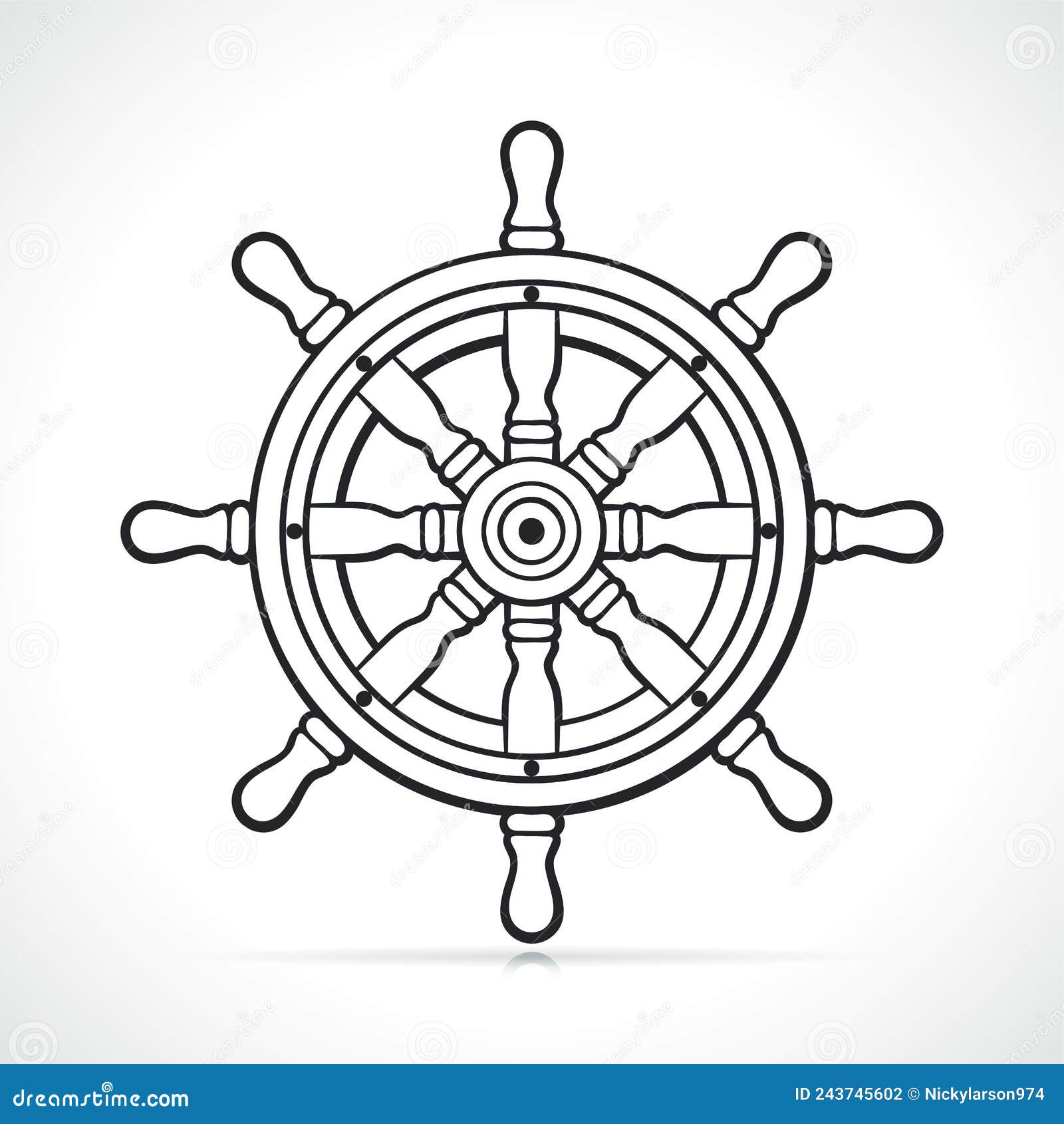 Helm or Ship Steering Wheel Stock Vector - Illustration of sketch, helm ...
