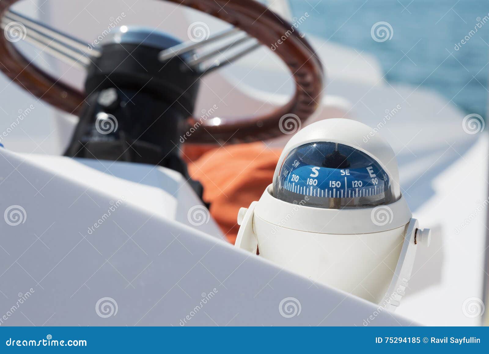 Helm Station on Sailing Boat Stock Image - Image of horizontal, luxury ...