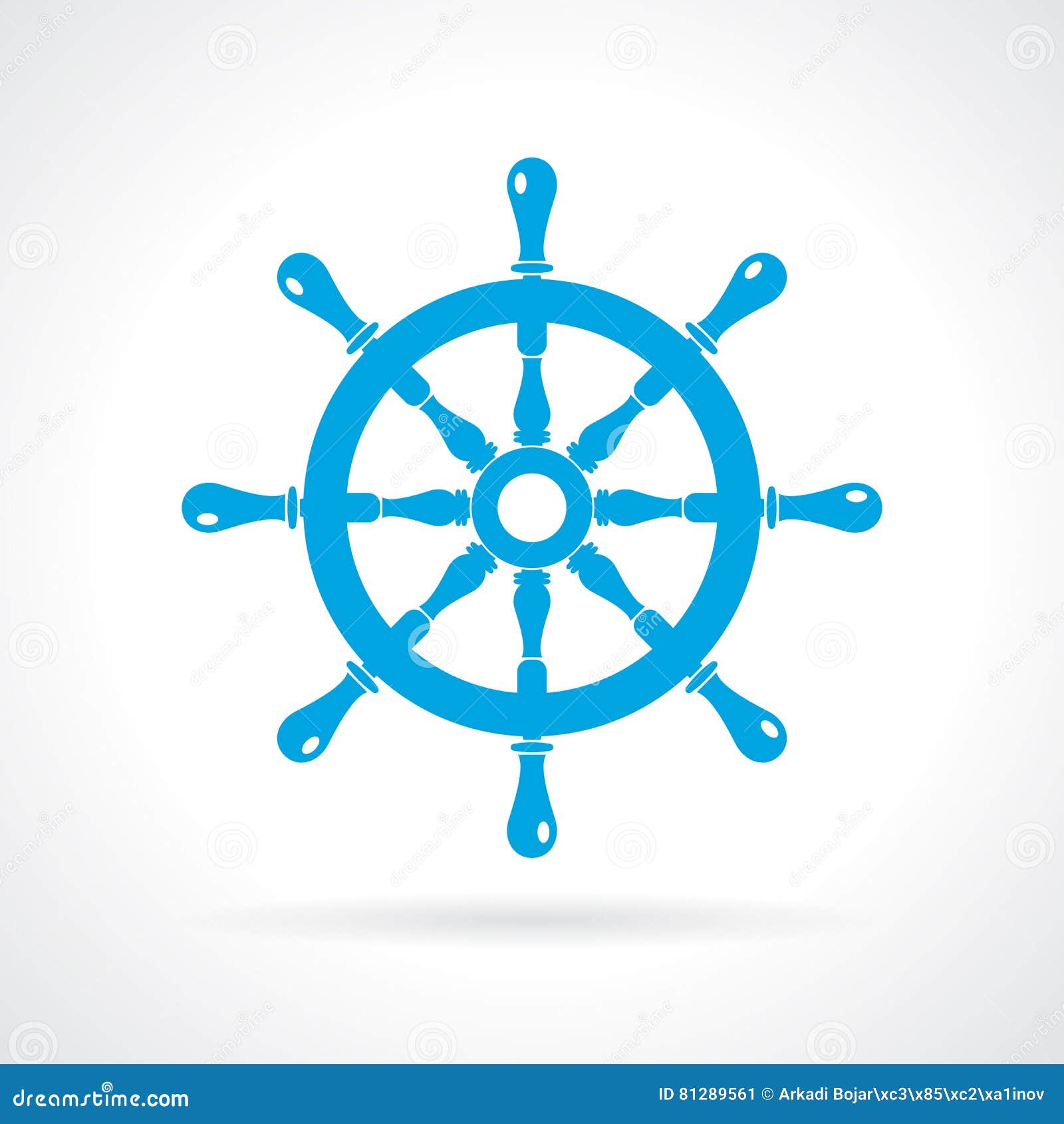Helm Wheel Icon In Comic Style. Navigate Steer Cartoon Vector ...