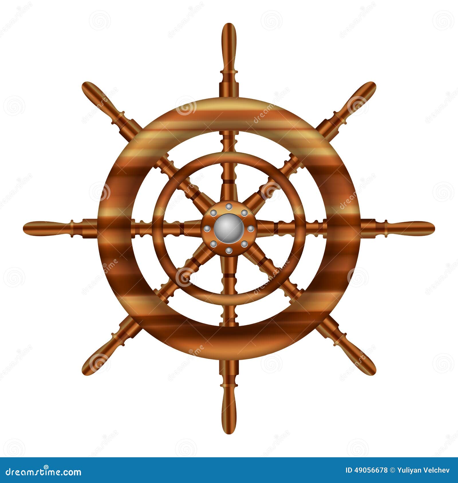 Helm Wheel Icon In Comic Style. Navigate Steer Cartoon Vector ...
