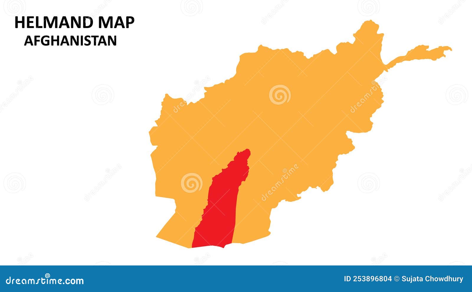 Helmand State And Regions Map Highlighted On Afghanistan Map Vector ...