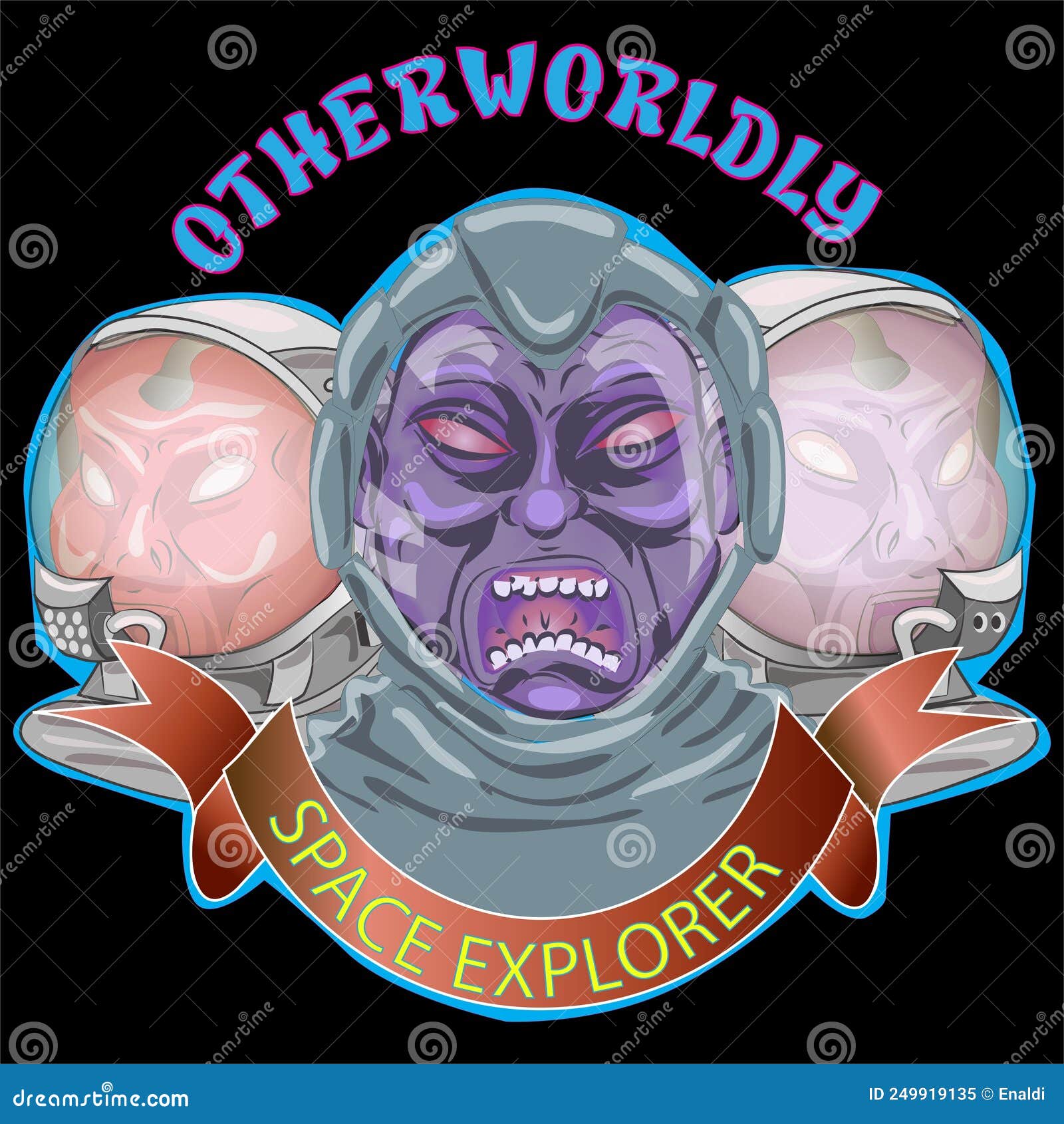 Otherworldly Space Explorer Alien in Space Suit Illustration Stock ...