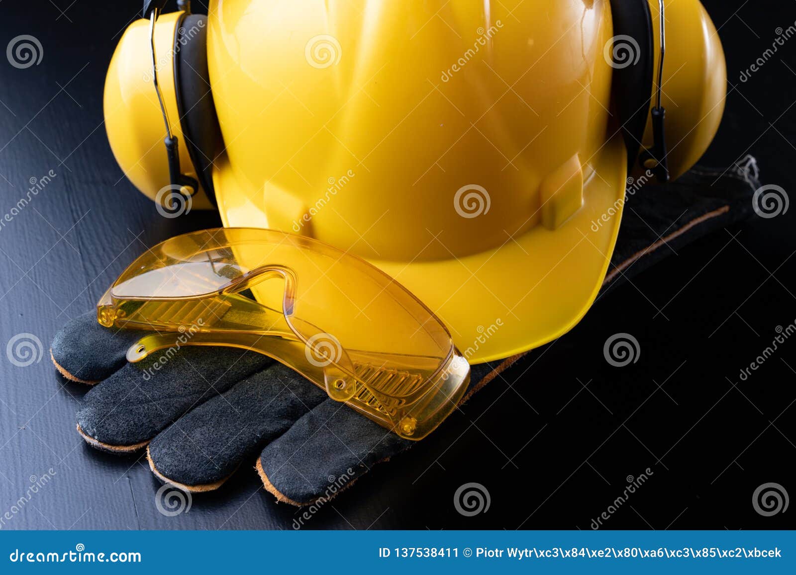 Helmet and Accessories for Construction Workers. Accessories Needed for ...