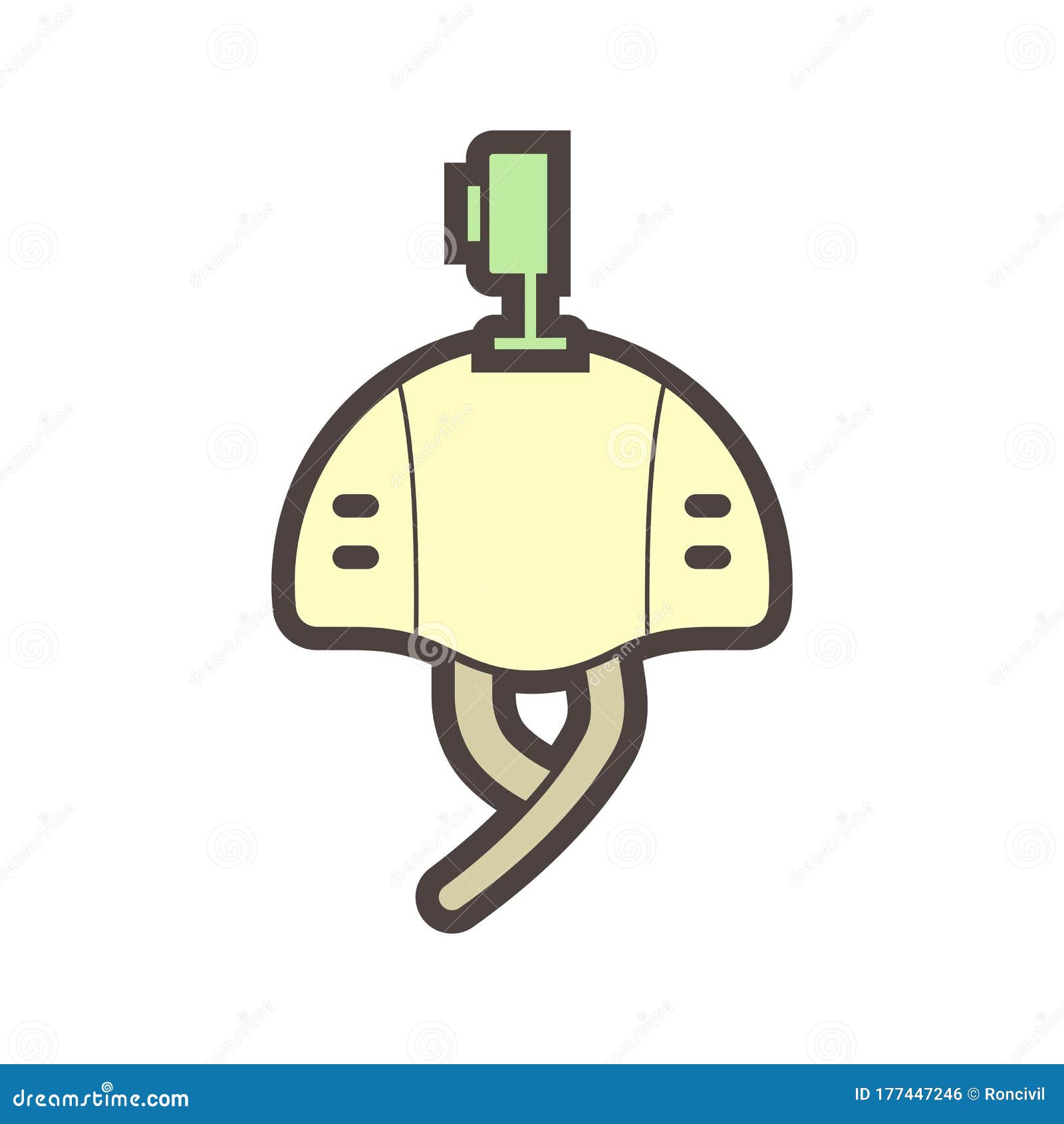 Helmet camera icon stock vector. Illustration of technology - 177447246