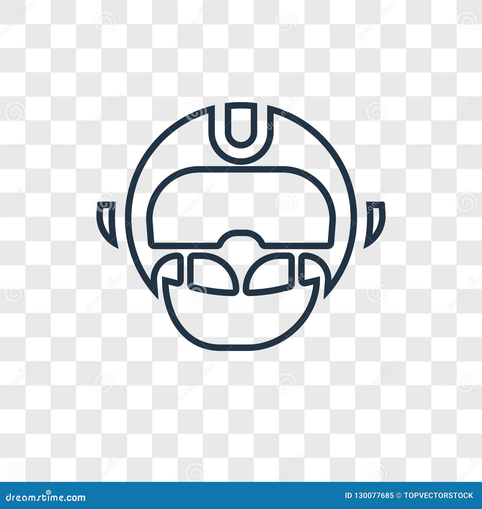 Helmet Concept Vector Linear Icon Isolated on Transparent Background ...